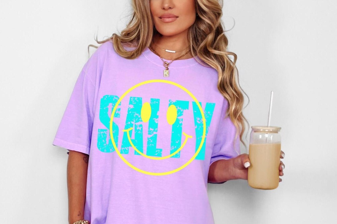 Salty Neon Smiley Face PNG Happy Face Png, Sublimation Png, Instant ...