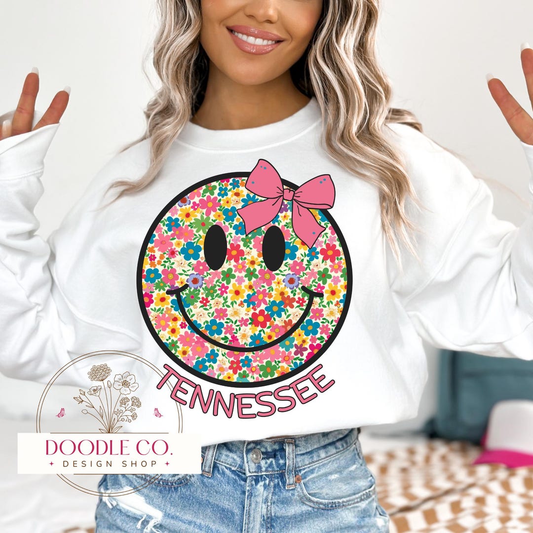 Smiley Face Tennessee PNG Happy Face Png, State PNG Sublimation Png ...
