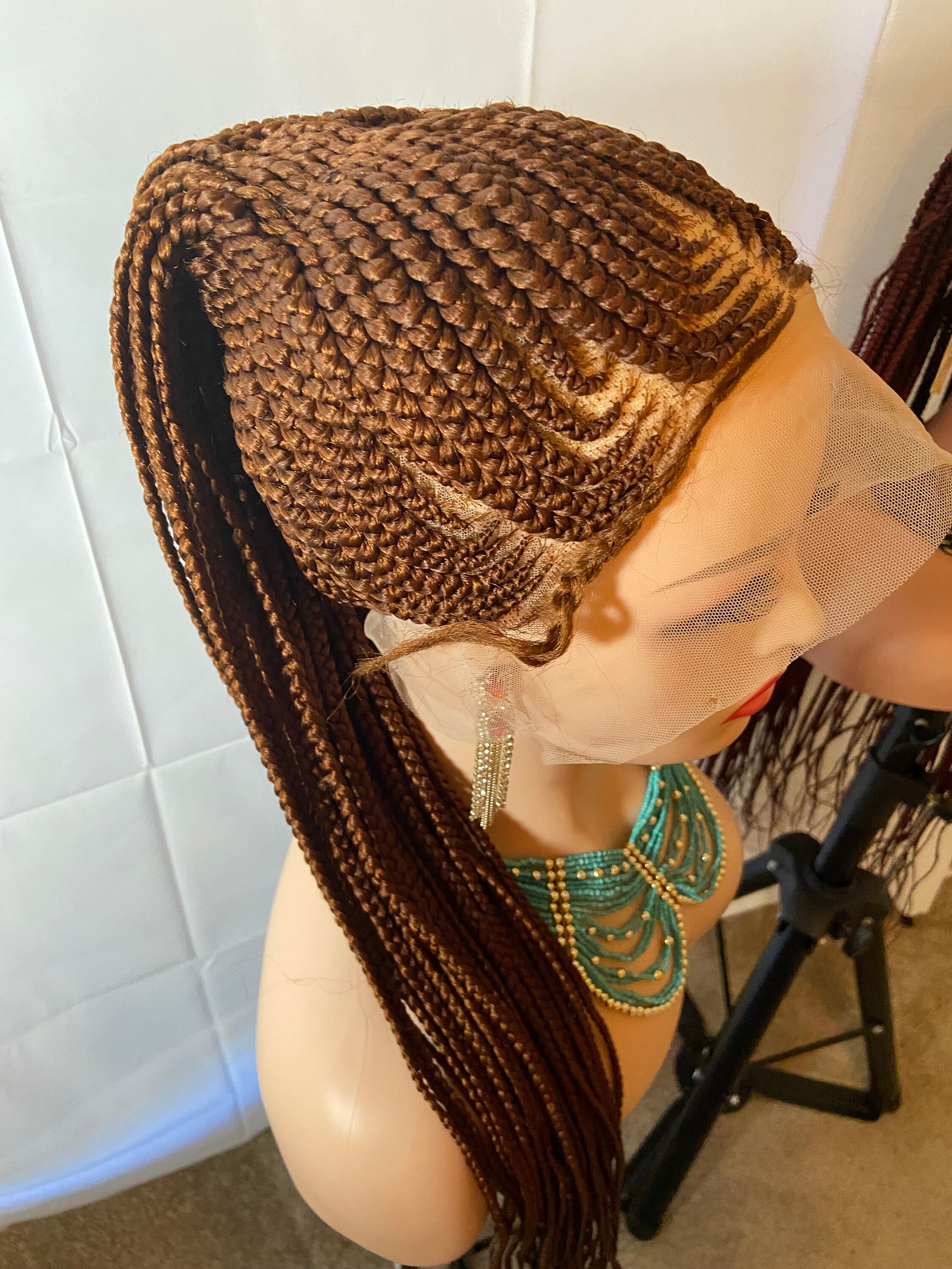 Full Lace Updo Braided Wig - Etsy