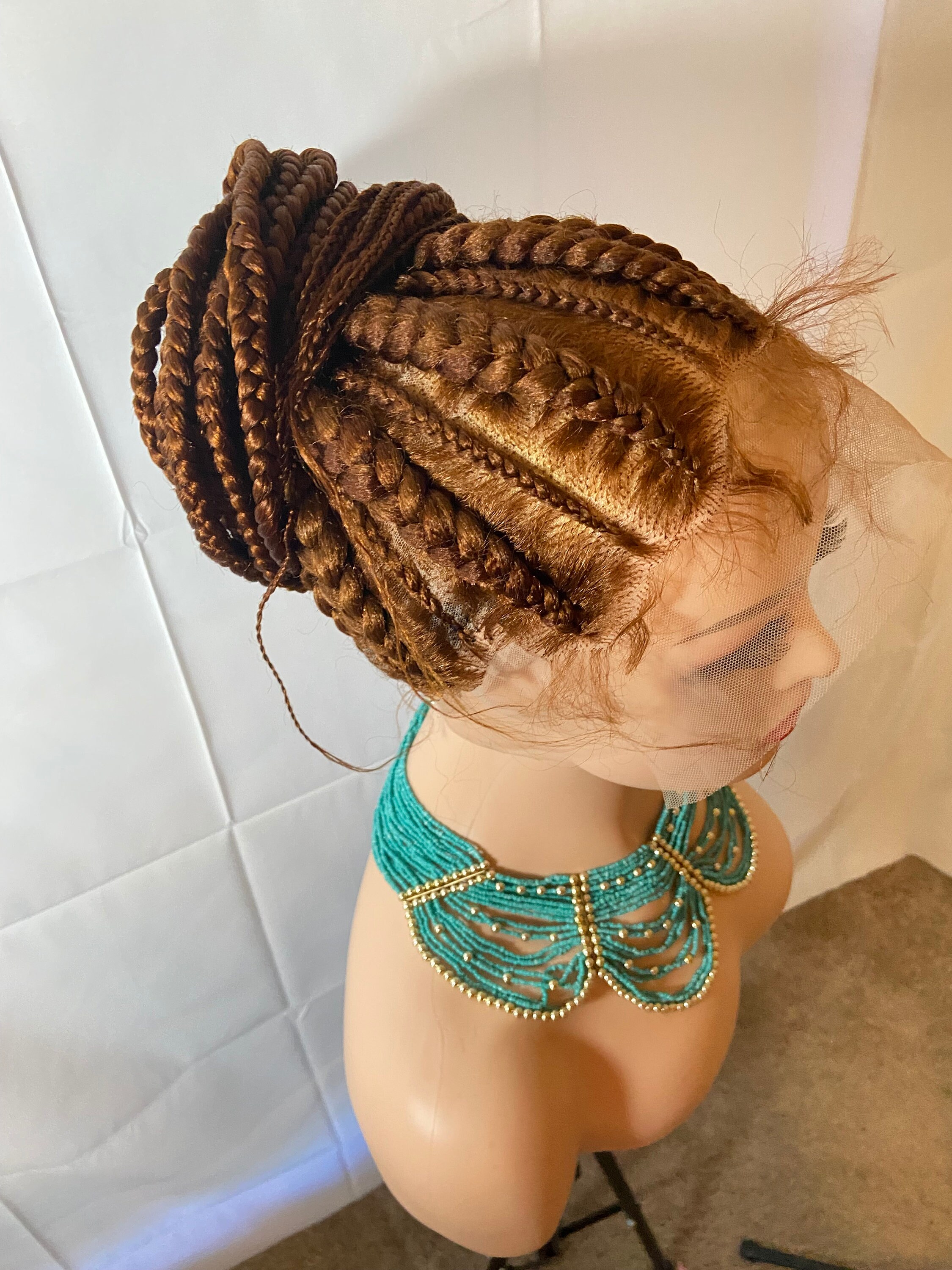 Full Lace Updo Braided Wig - Etsy