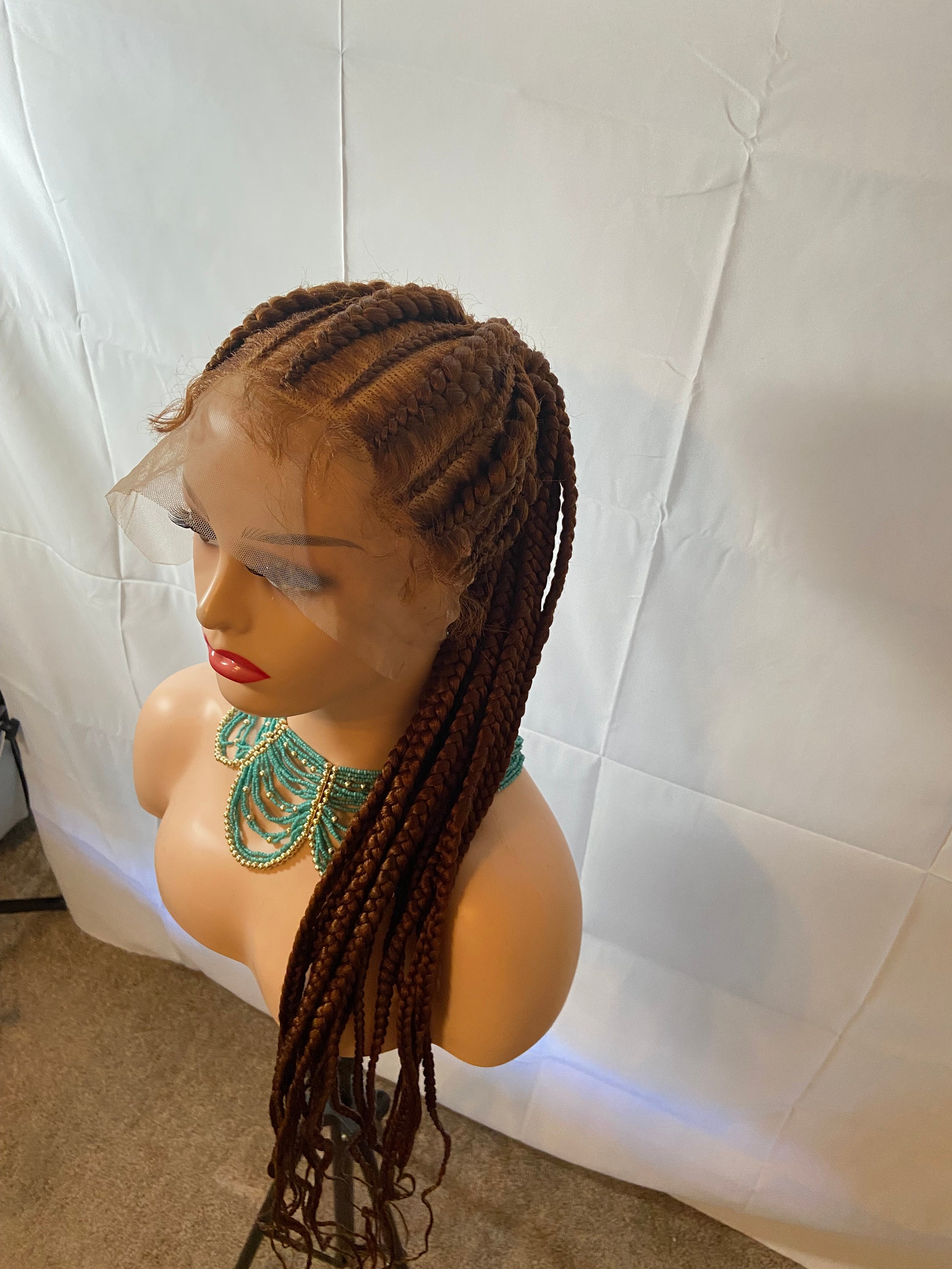 Full Lace Updo Braided Wig - Etsy