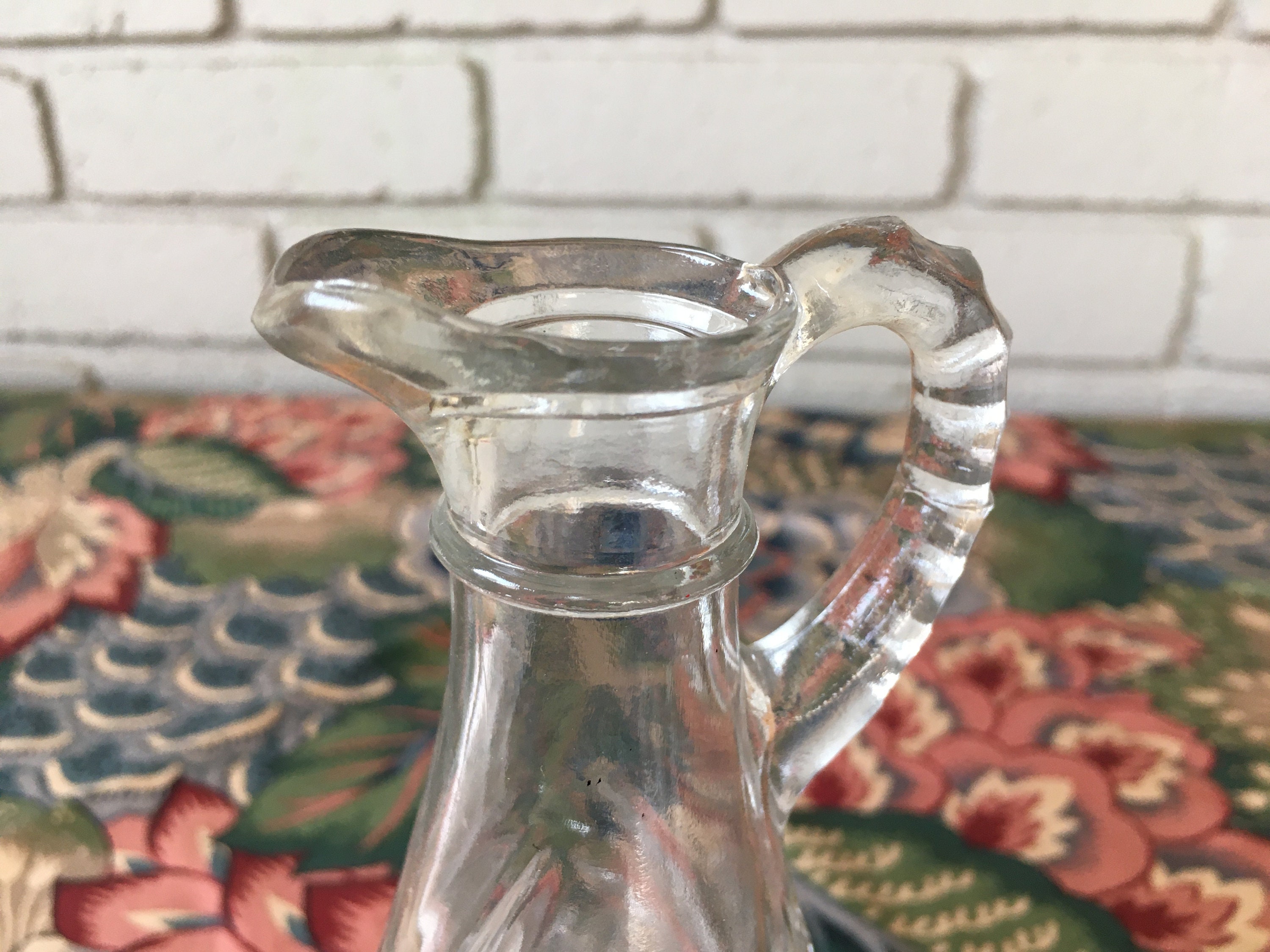 Vintage Anchor Hocking Star Pattern Glass Oil/vinegar Cruet - Etsy
