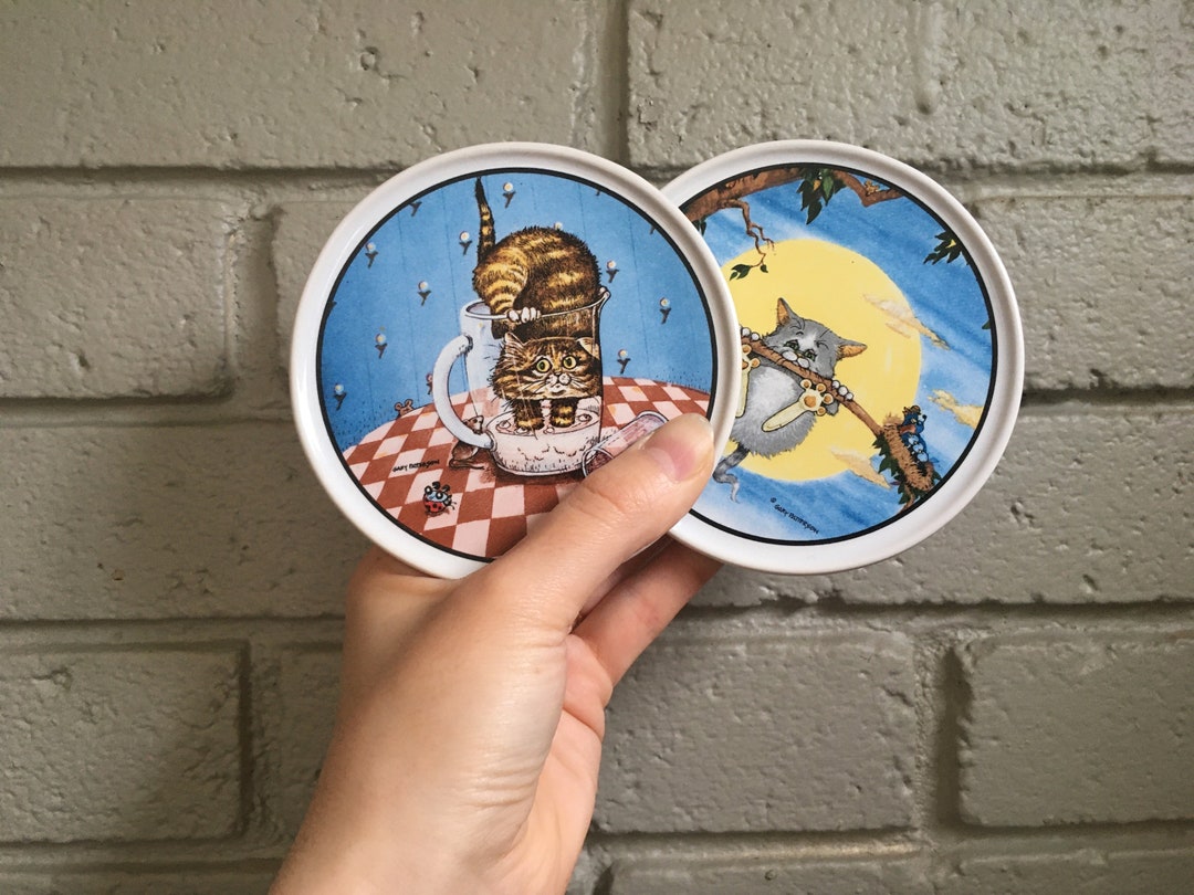 Gary Patterson Cat Coasters Clay Designs Funny Cat Illustrations ...