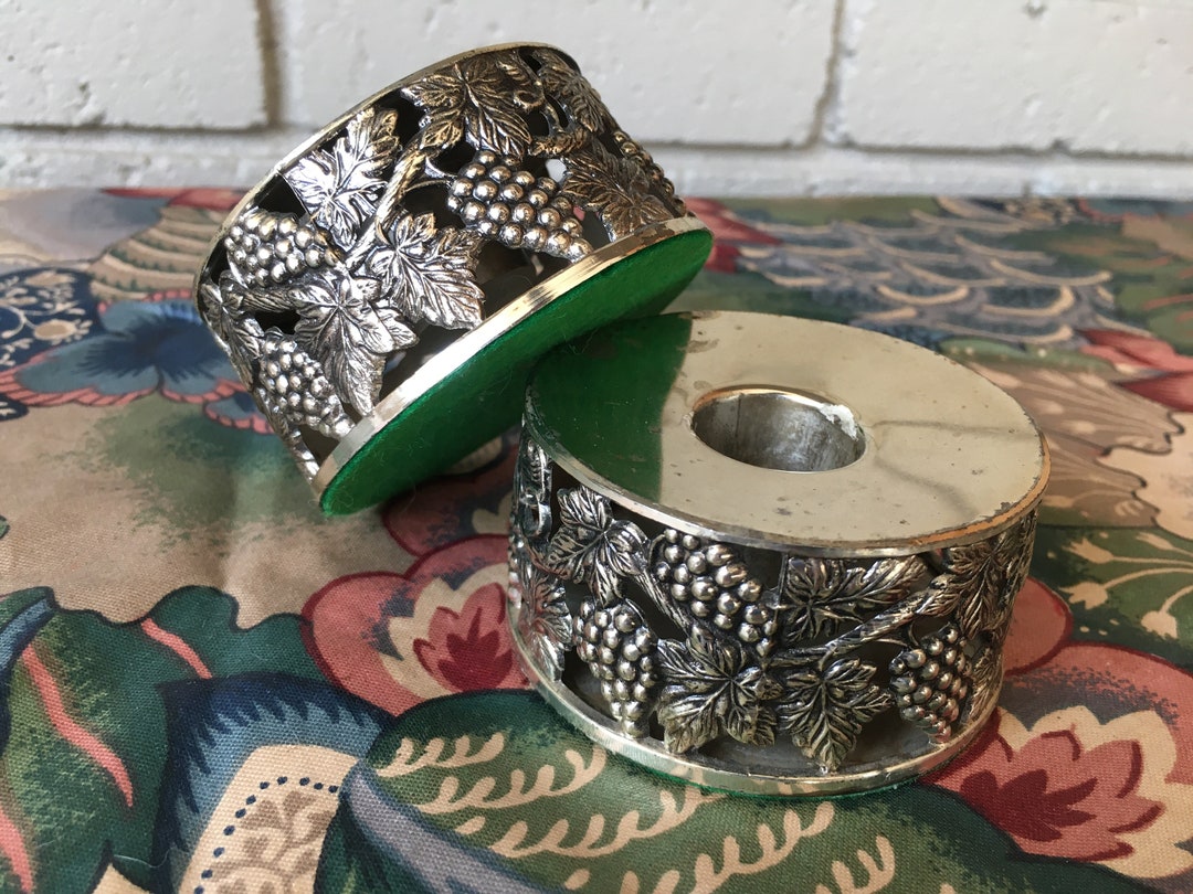 Silverplate Grape Vine Candlestick Holders - Etsy
