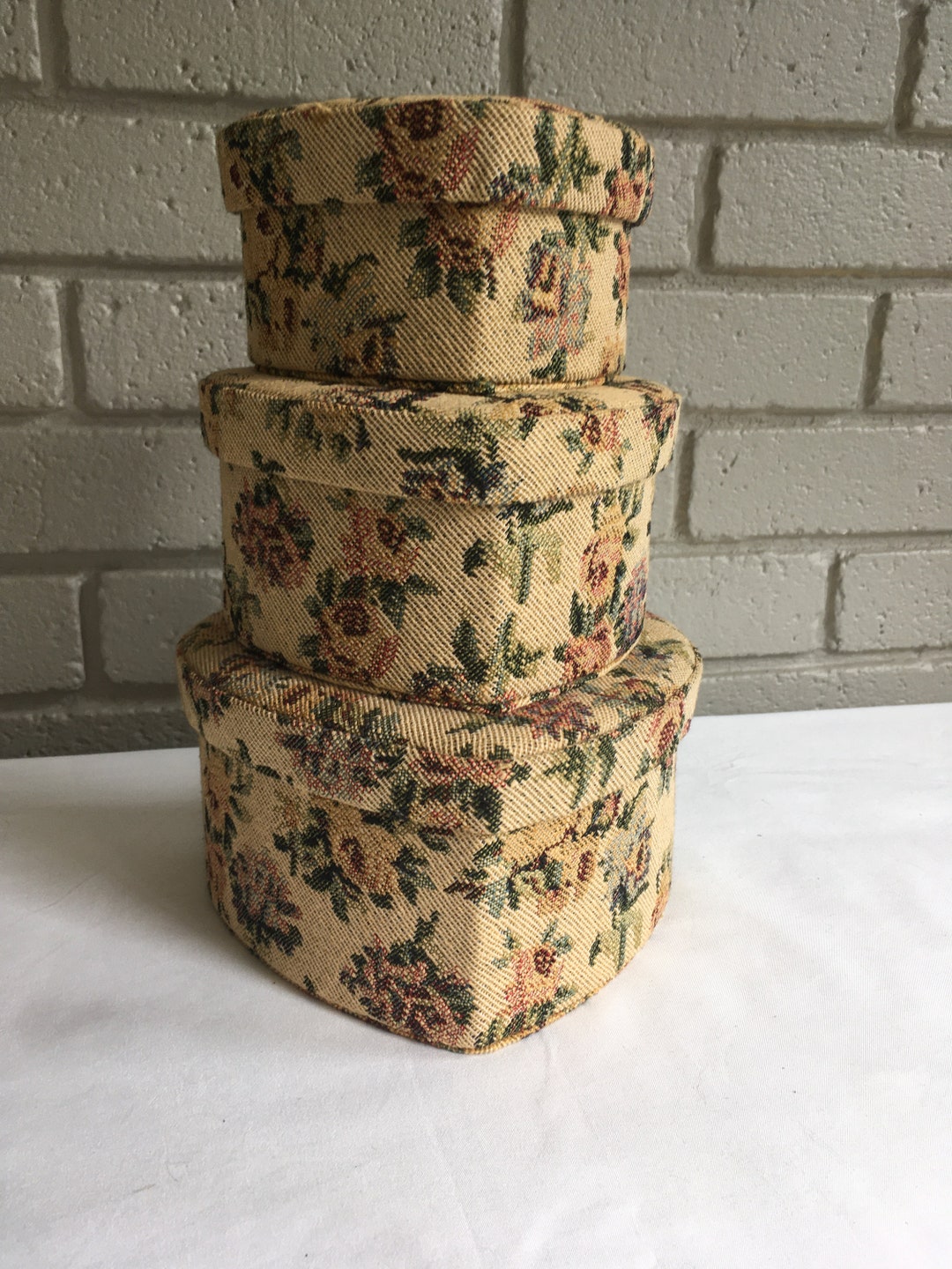 Floral Heart-shaped Nesting Boxes Set of 3 - Etsy