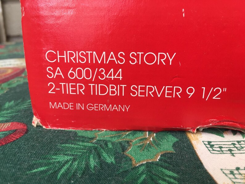 Vintage Mikasa Frosted 2-tier Christmas Story Tidbit Server, Made in ...