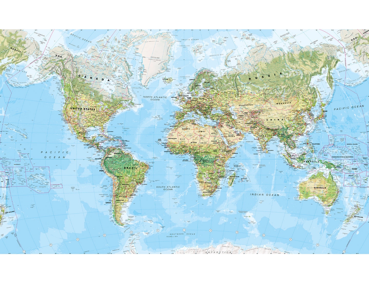 Environmental World Map Wallpaper Mural for Home, Bedroom, Lounge or ...