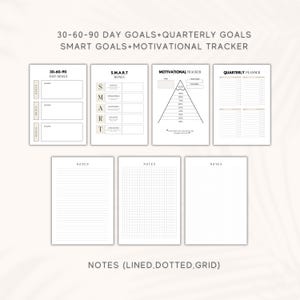 Goal Setting Planner, Daily Weekly Monthly Quarterly Yearly, SMART Goal ...