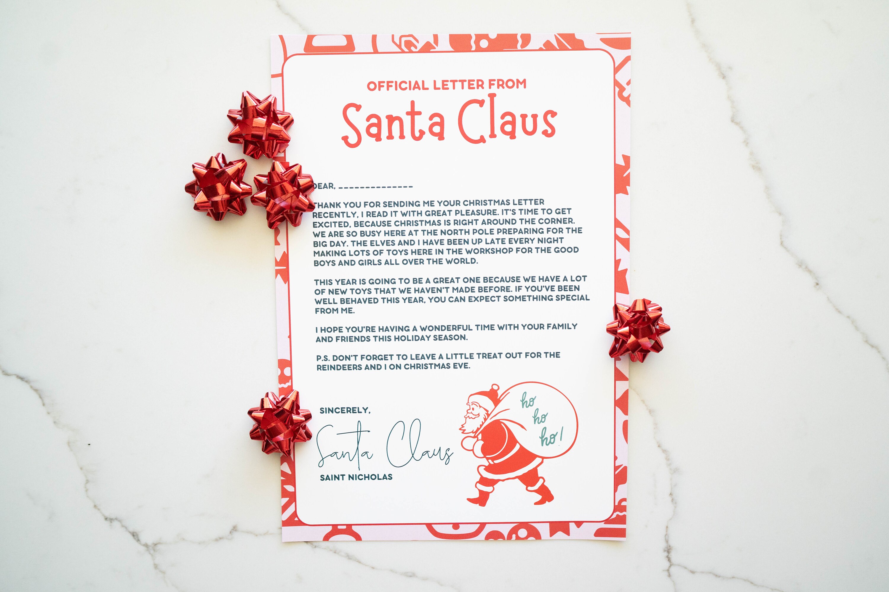 Official Santa Letter Template Christmas Letter From Santa Claus ...