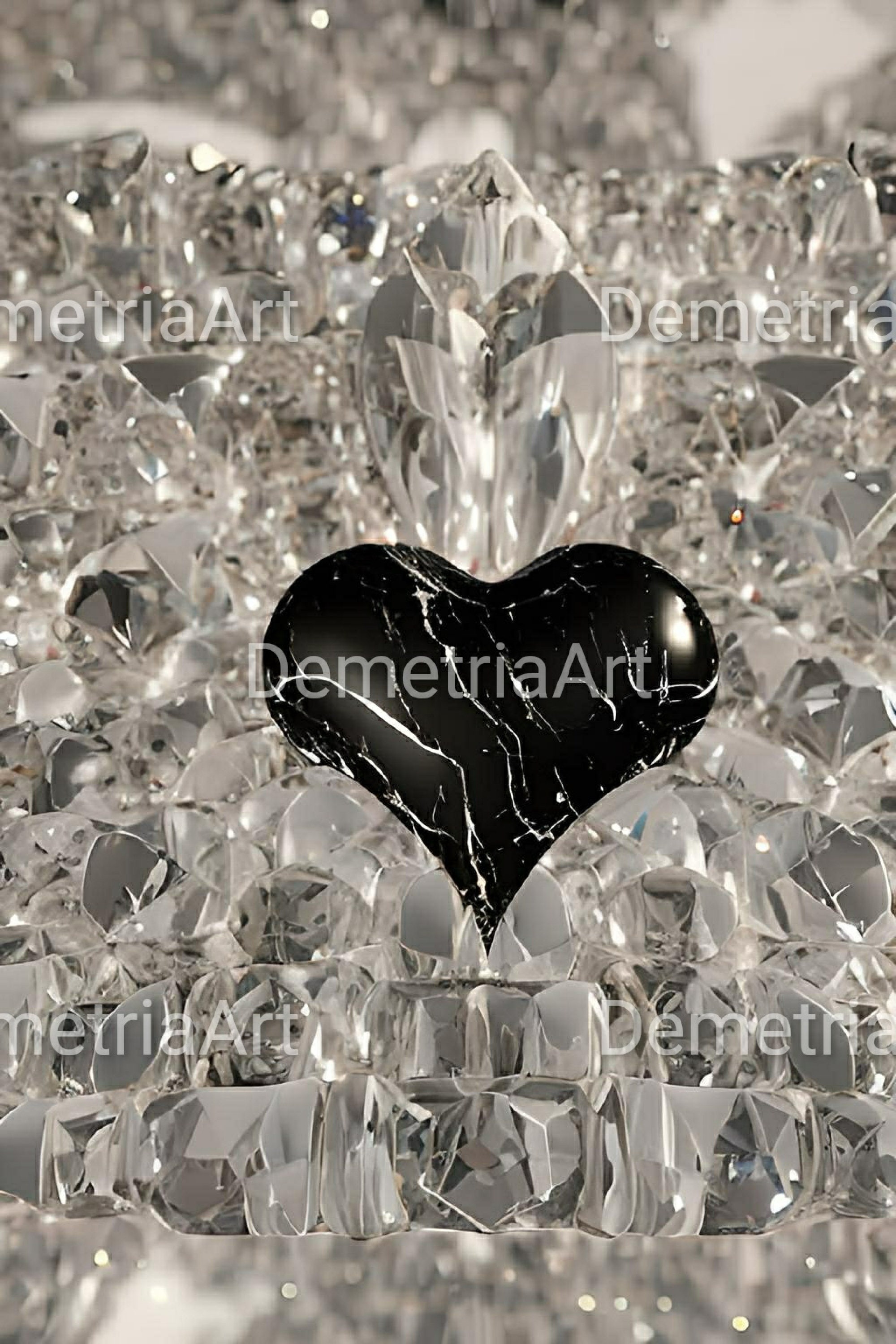 5 Black Marble Hearts Smartphone Wallpaper Photos - Etsy