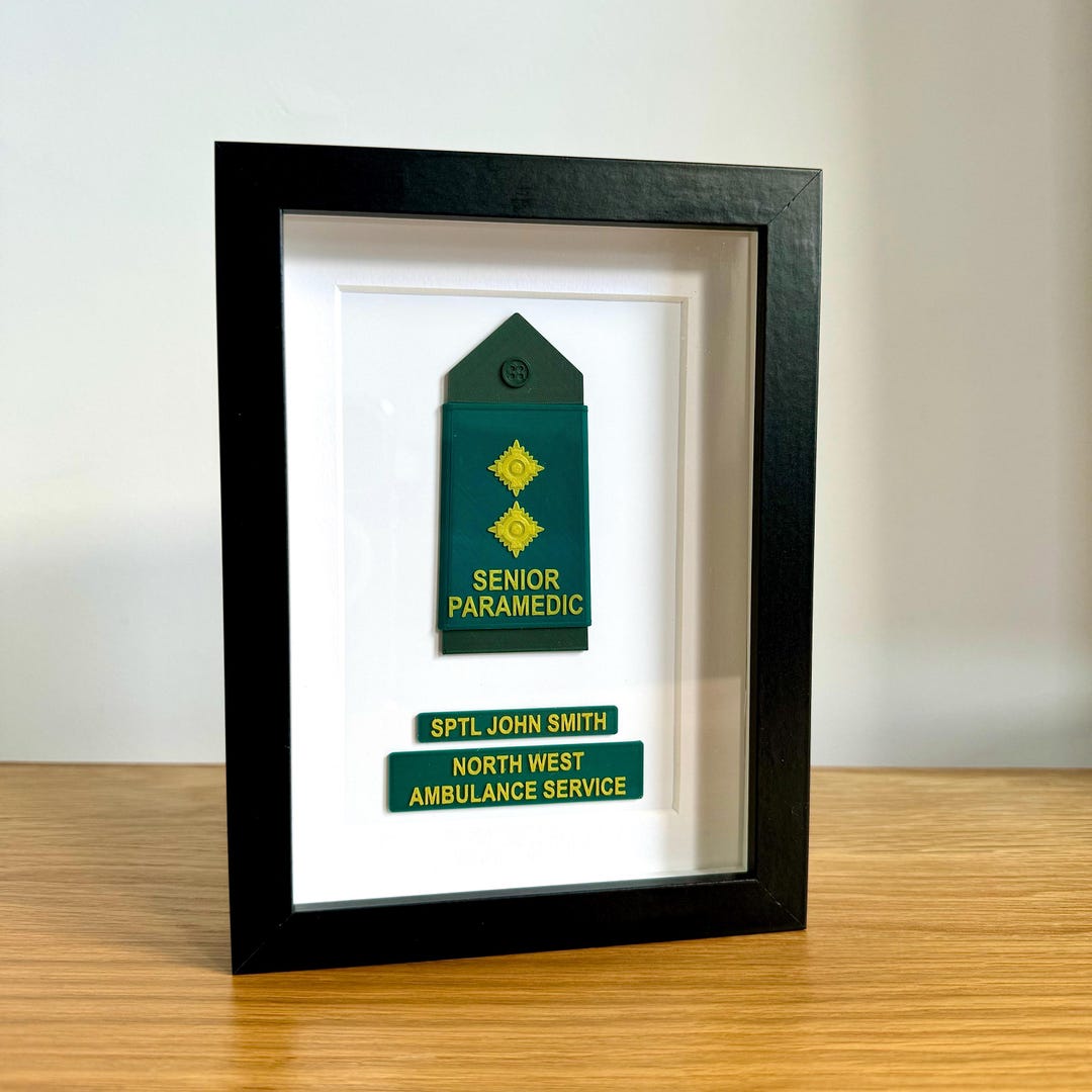 British Ambulance Service Rank Epaulette Box, Personalised Presentation ...