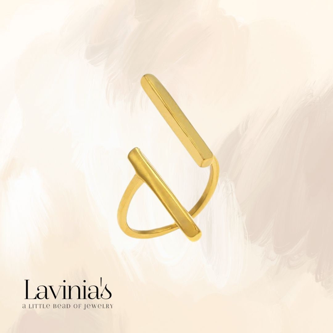 Minimalist Stainless Steel Ring With Parallel Bars – 33mm Openable ...