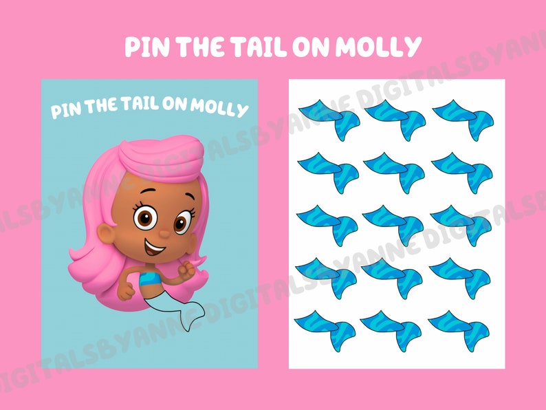 Bubble Guppies Pin the Tail on Molly - Etsy