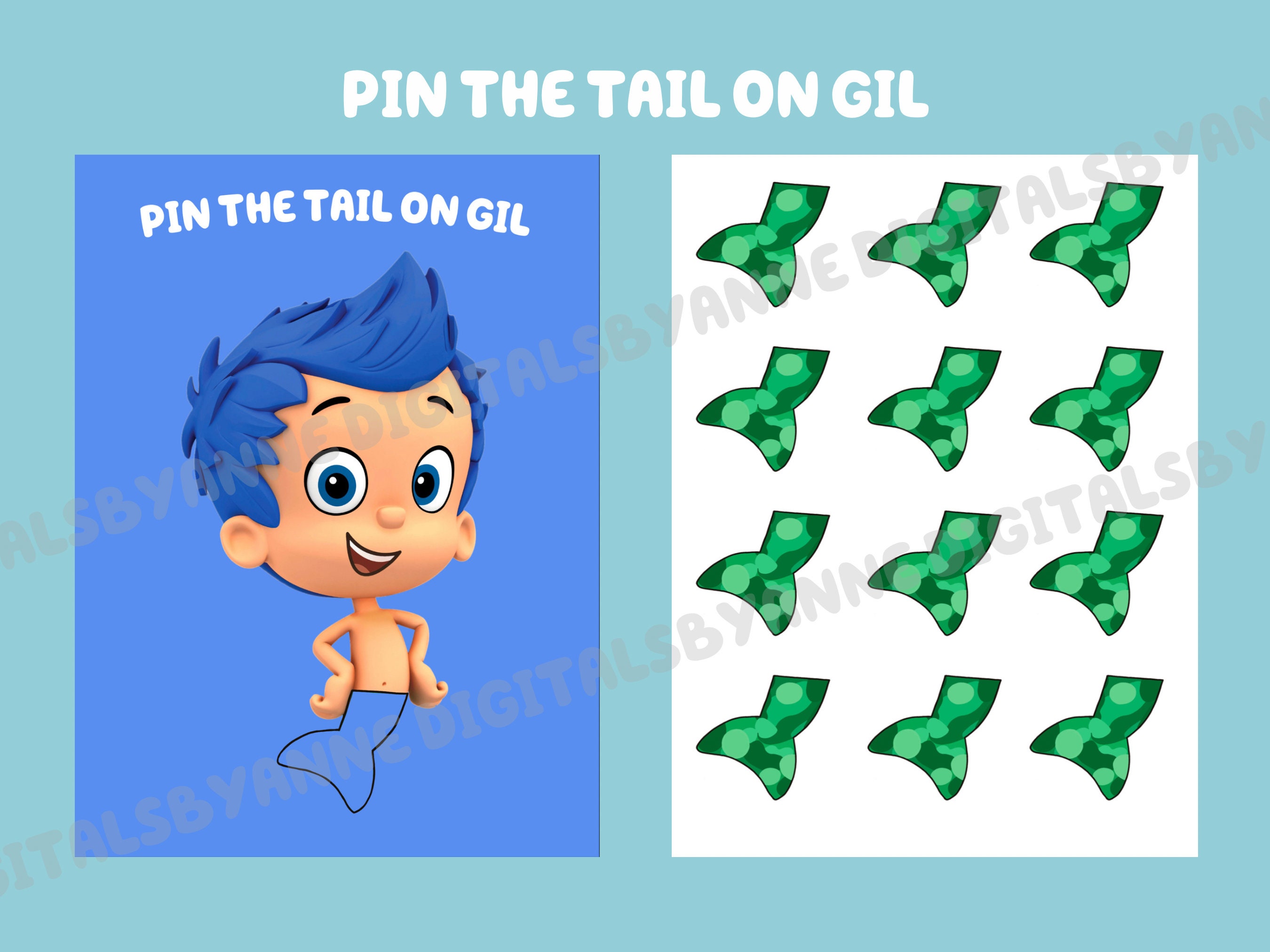 Pin The Tail On Gil Bubble Guppies Etsy