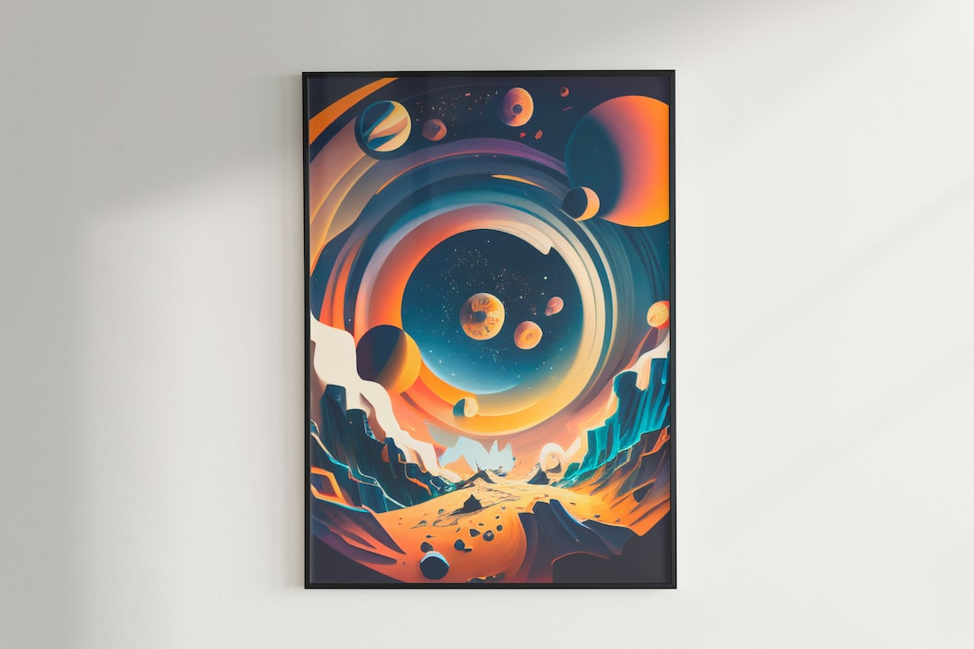 Wall Art Abstract Cosmo Digital Print Colorful Mesmerizing Home Decor ...