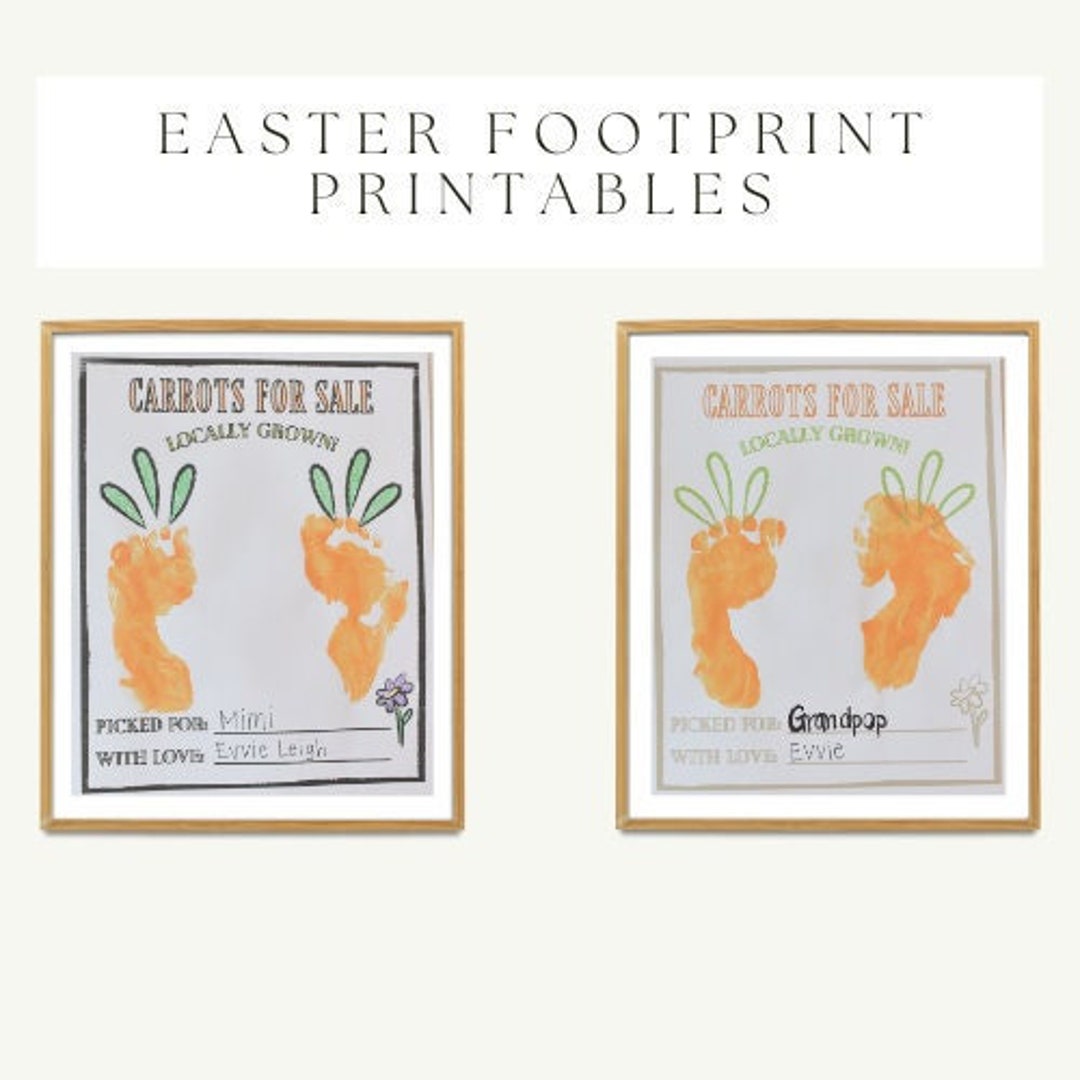 Easter & Spring Footprint Carrot Printable Gifts | DIY | Digital ...