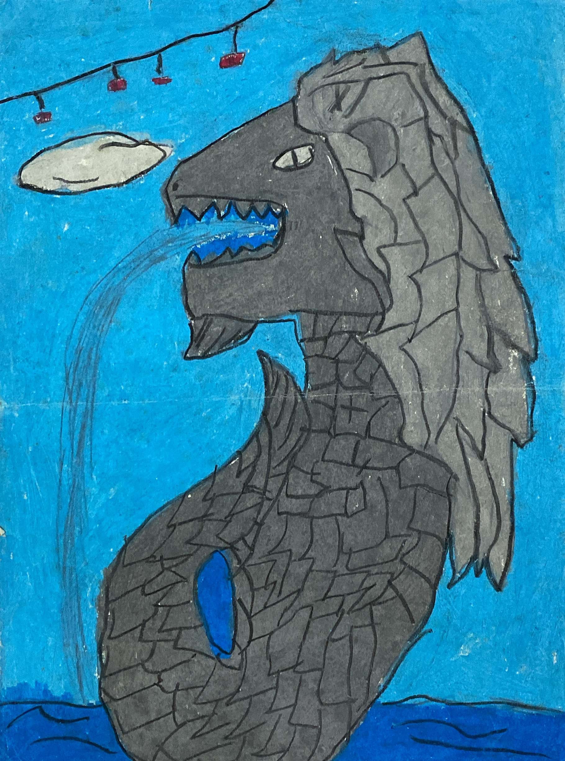 Merlion Doodle Art | Crayon Wall Art | PRINTABLE Digital - Etsy