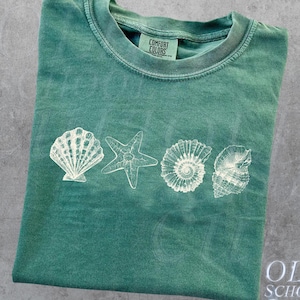 Comfort Colors® Sea Shells 90s Vintage Style Tshirt, Retro Y2k Ocean ...