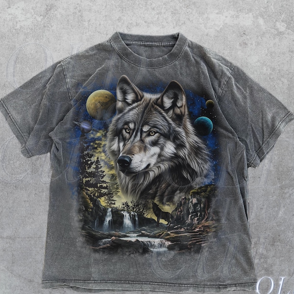 Galaxy Wolf Shirt - Etsy