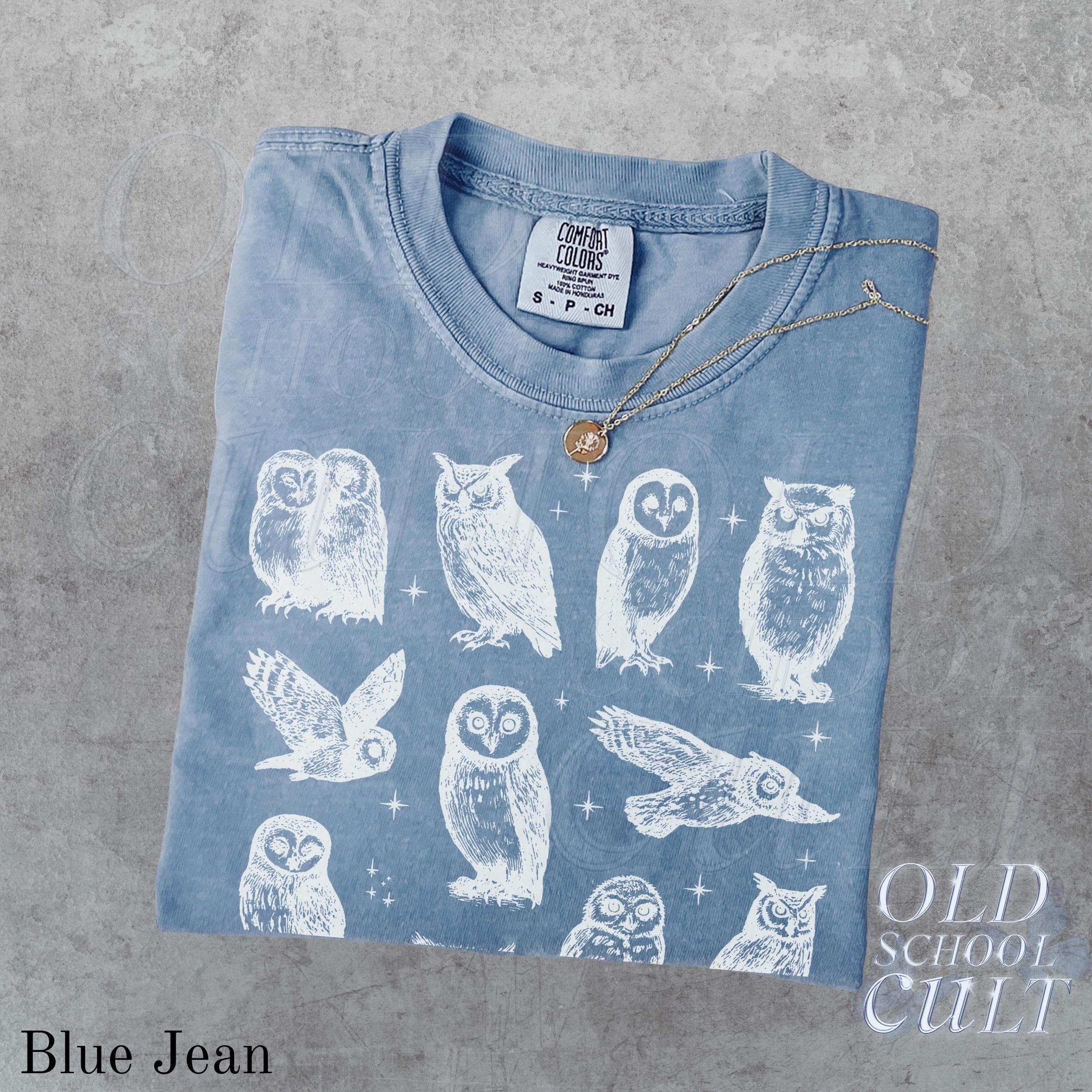 Owls 90s Comfort Colors® Vintage Tattoo Style Tshirt, Retro Mythical ...