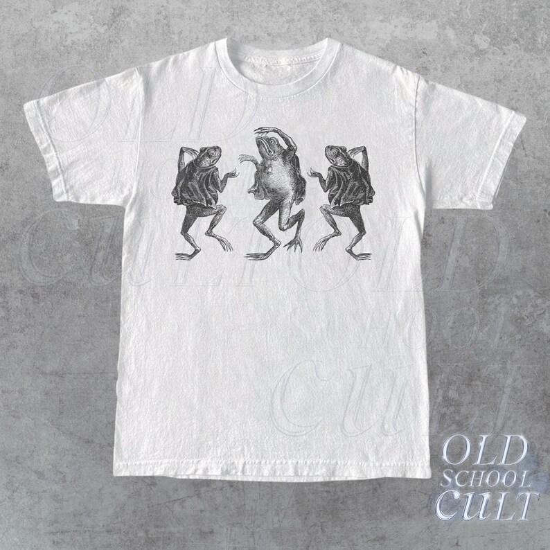 Dancing Frog Vintage 90s Tattoo Style Tshirt, Retro Y2k Frog Lovers ...