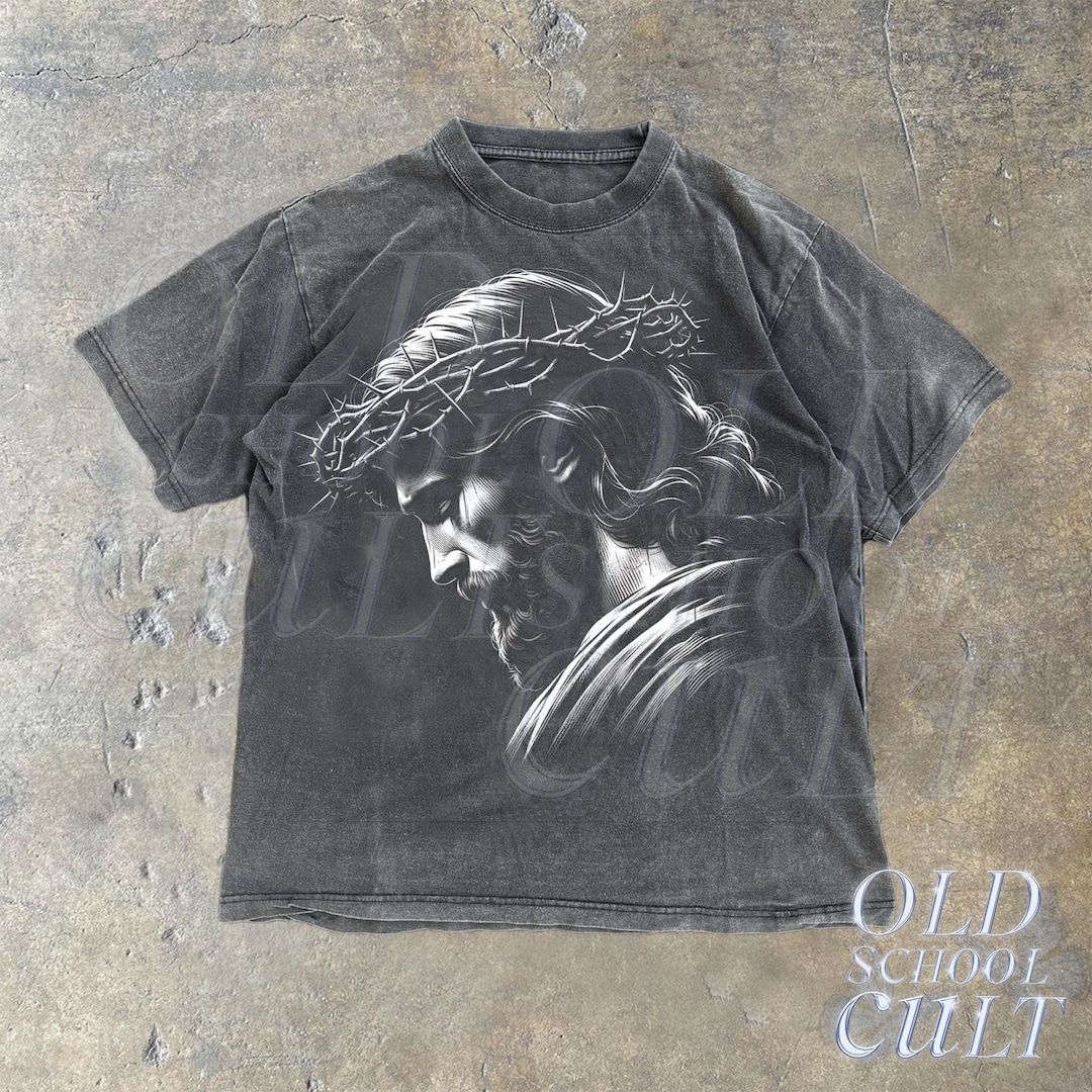 Camiseta com estampa vintage de Jesus dos anos 90, Camiseta de Jesus ...