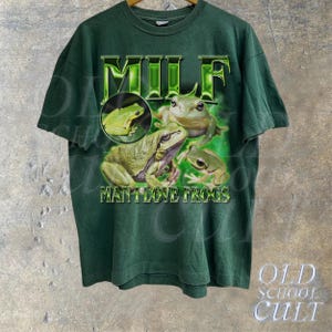 Man I Love Frogs Vintage Graphic Shirt, Retro 90s Funny Frog Bootleg ...