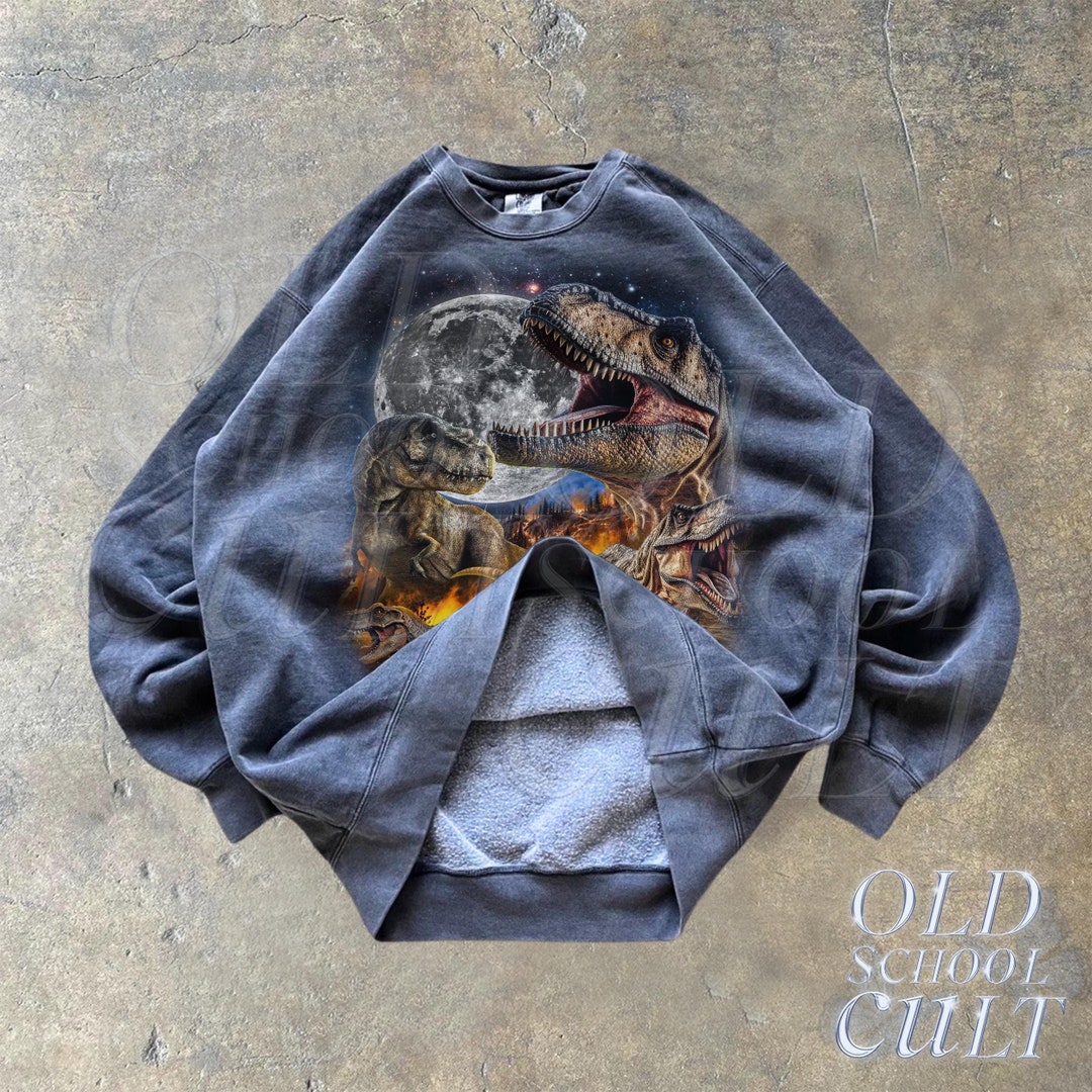 Dinosaur Vintage 90s Style Sweatshirt, Retro Dino Sweater, Trex Lover ...