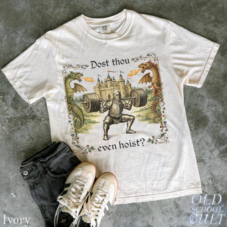 Dost Thou Even Hoist Medieval Gym Retro T-shirt - Etsy Australia