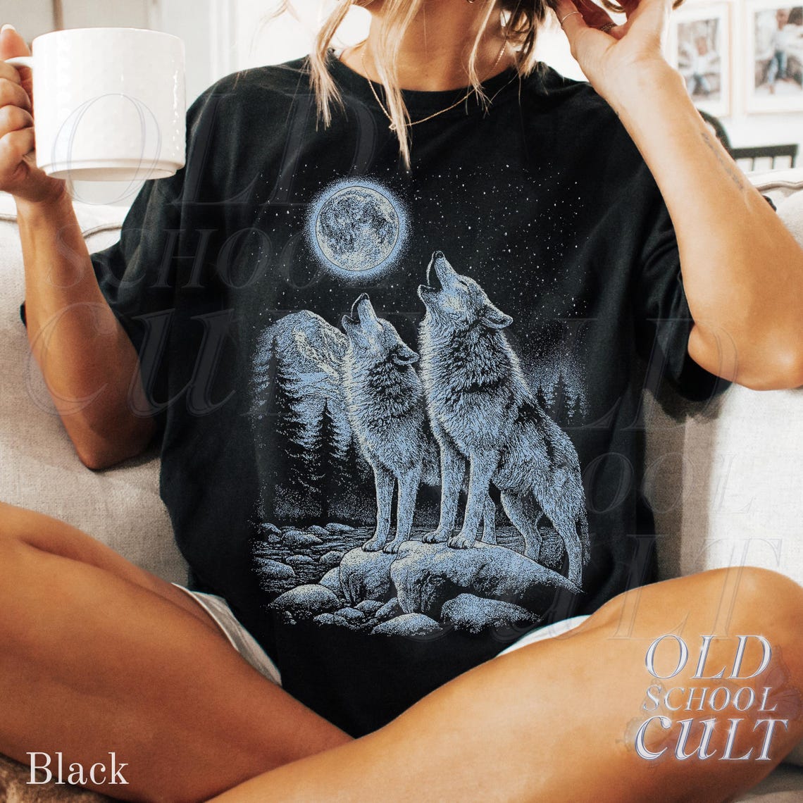 Vintage Wolf 90s Graphic Style Comfort Colors® Tshirt, Grunge Retro ...