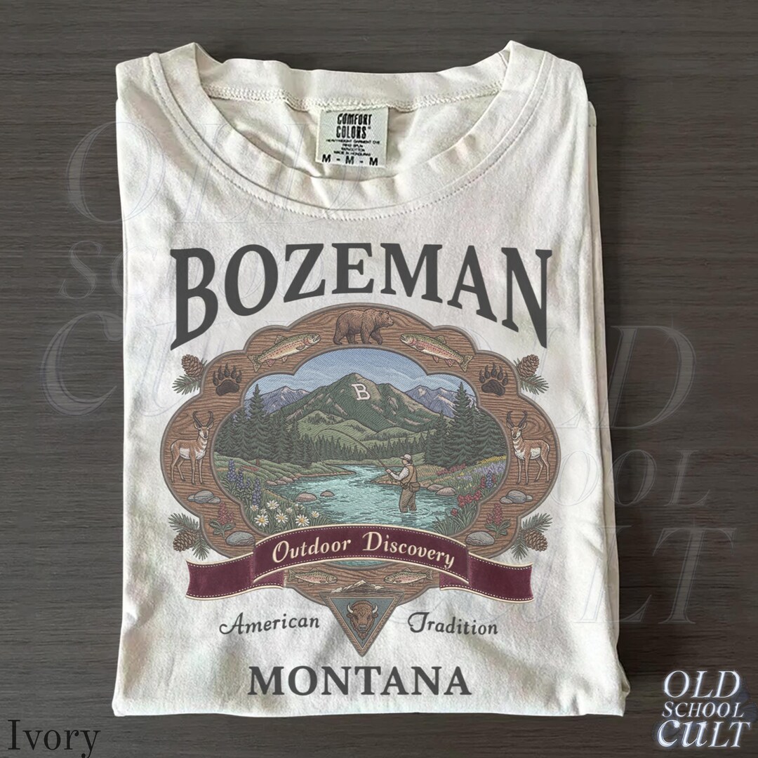 Vintage Bozeman Montana Graphic Tshirt, Retro Comfort Colors® Fly ...