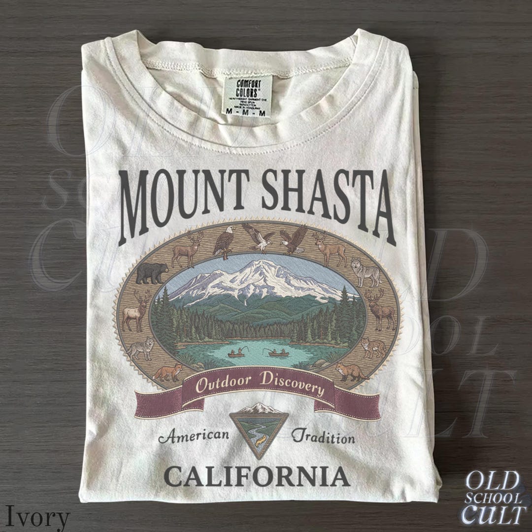Vintage Mount Shasta California Graphic Tshirt, Retro Comfort Colors ...