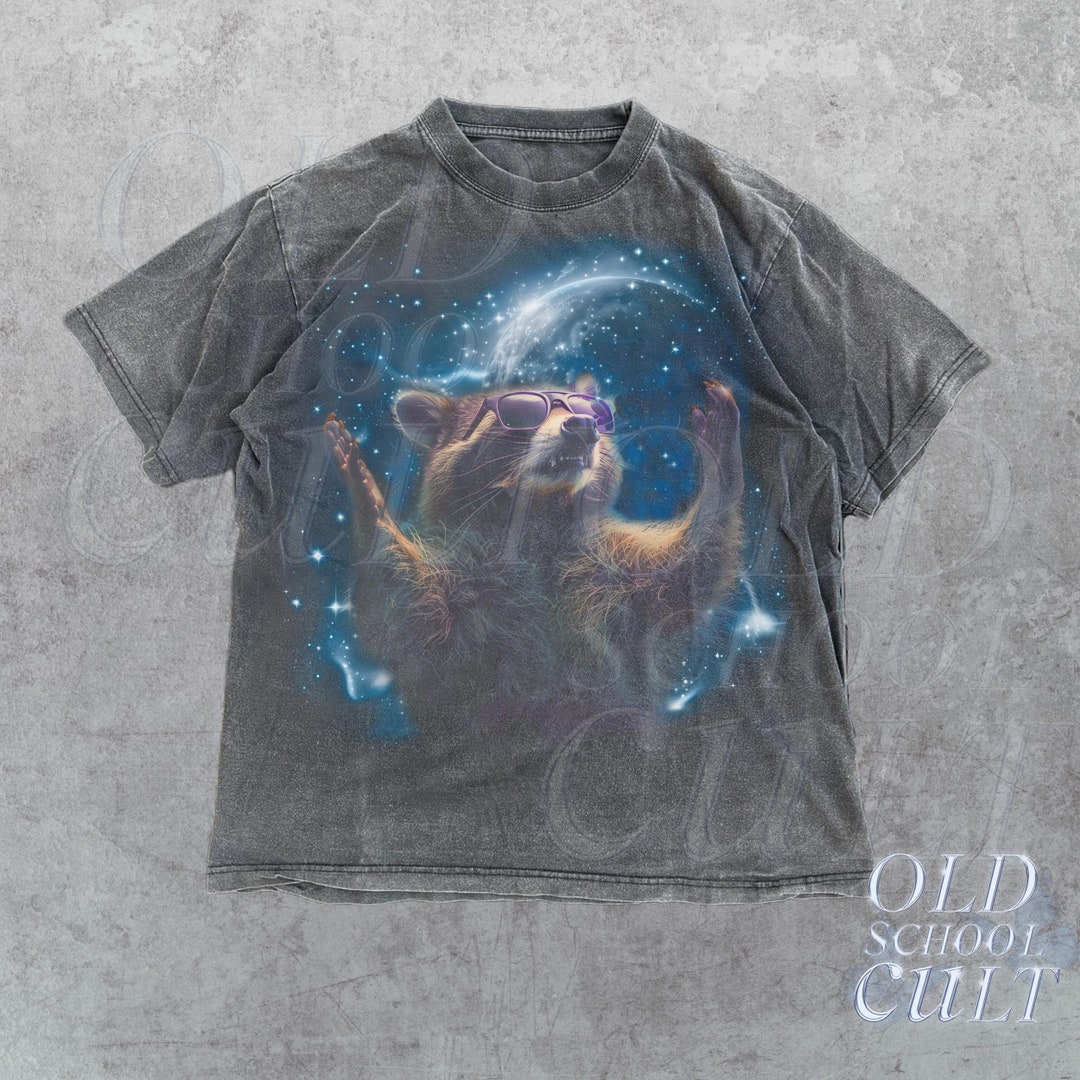 Alpha Raccoon in Space Vintage 90s Style Shirt, Retro Raccoon Cool ...
