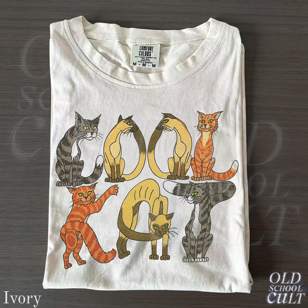 Vintage Cool Cat T-shirt, Retro 90s Cartoon Cats Graphic Tee, Funny Cat ...