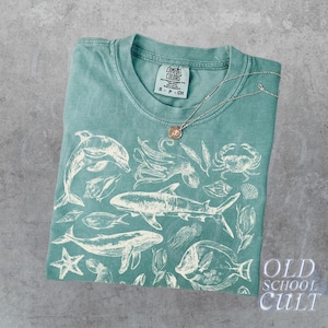 Sea Animals 90s Vintage Style Tshirt, Retro Comfort Colors® Y2k Ocean ...