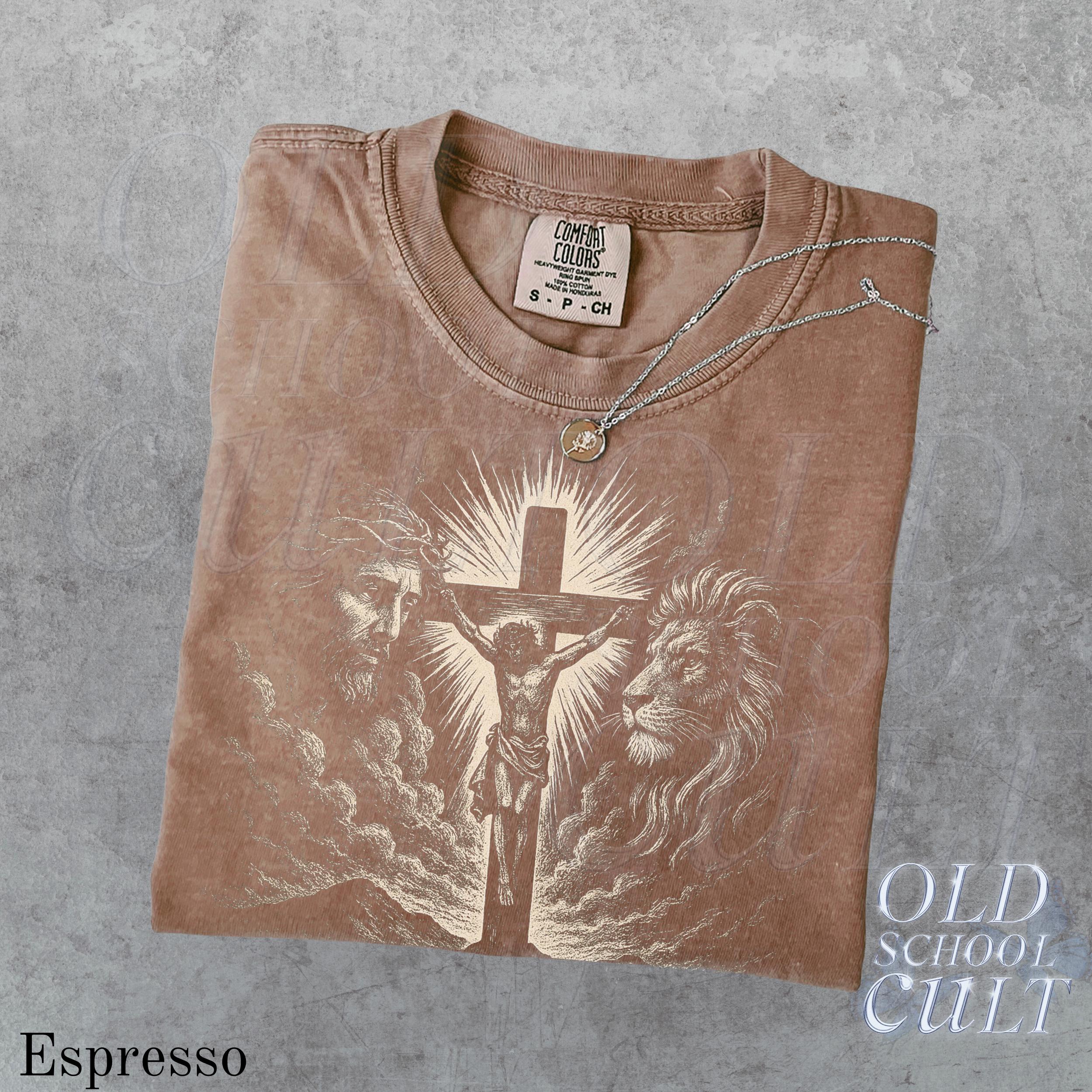 Jesus Cross Vintage 90s Style Tshirt, Retro Comfort Colors® Jesus Lion ...