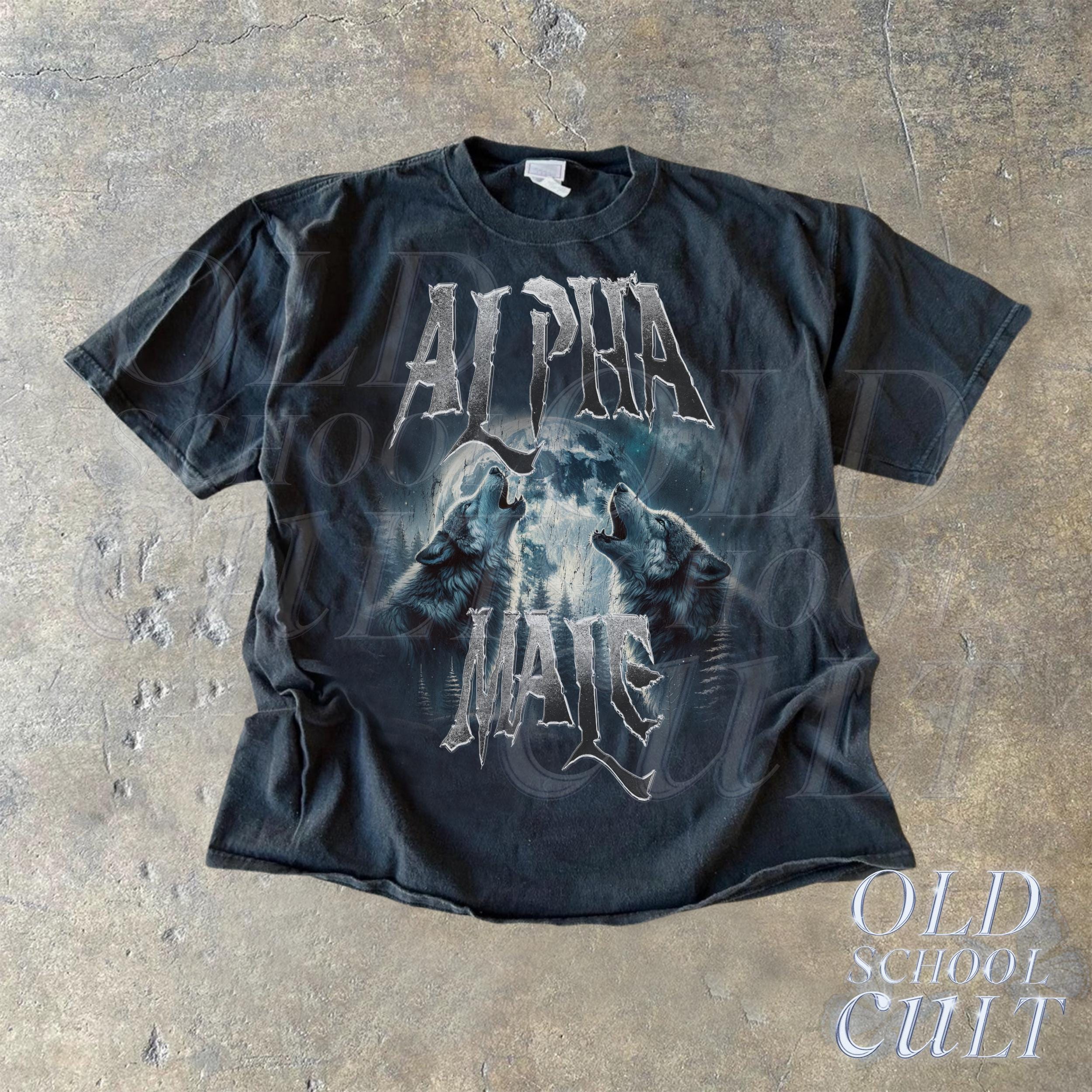 Alpha Male Wolf Howling Vintage Graphic Shirt, Retro Wolves 90s Style ...