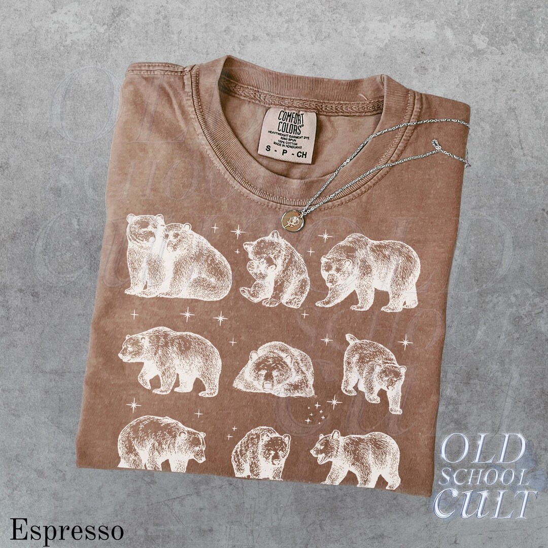 Bears 90s Comfort Colors® Vintage Tattoo Style Tshirt, Retro Boho Bear ...