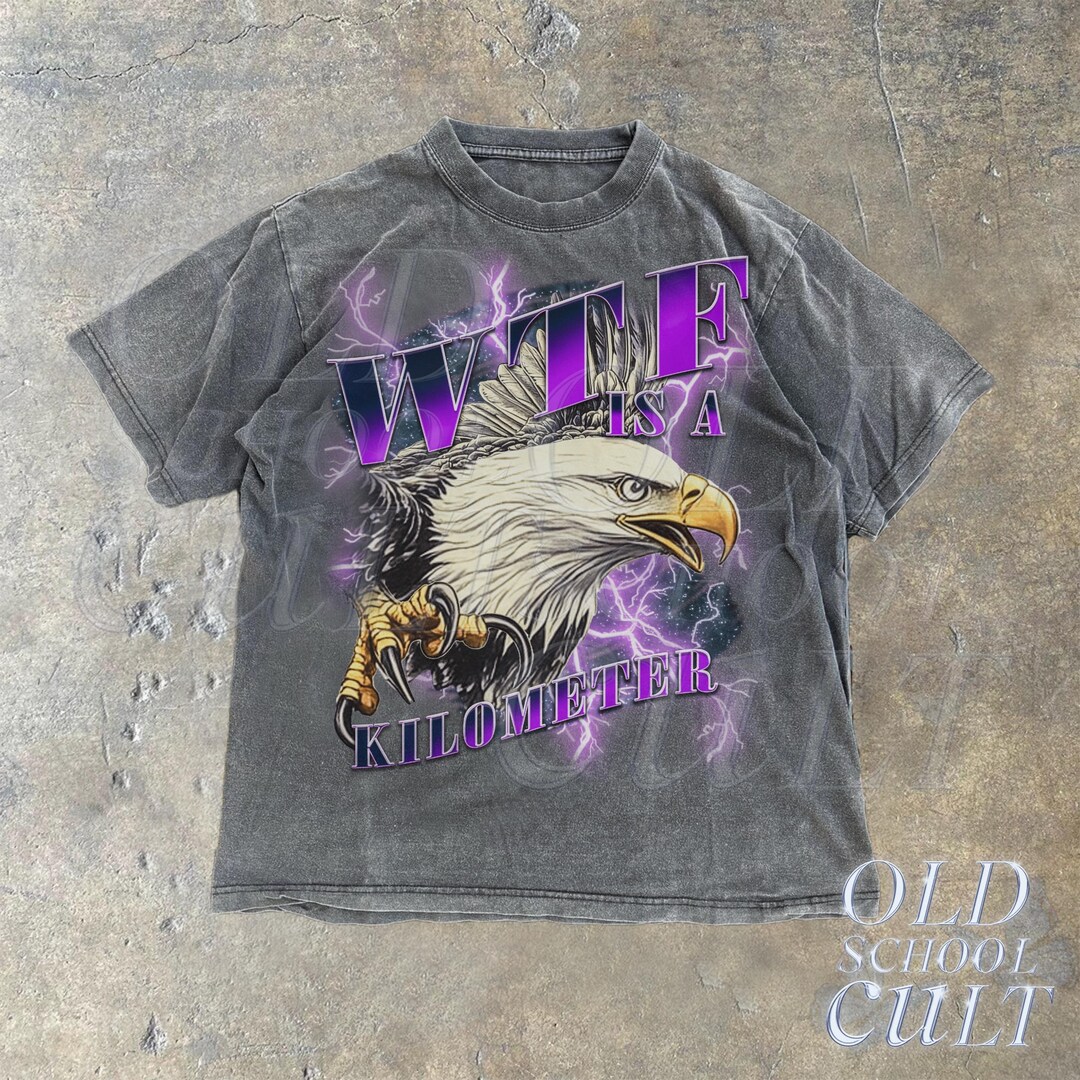 WTF is A Kilometer Meme Retro Shirt, Funny Meme USA Eagle Vintage ...
