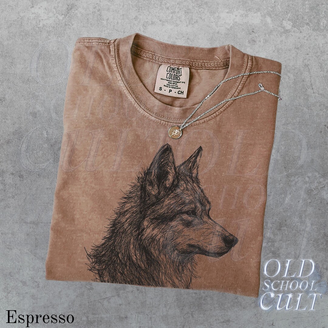 Wolf 90s Vintage Style Comfort Colors® Tshirt, Retro Wolf Mystical ...