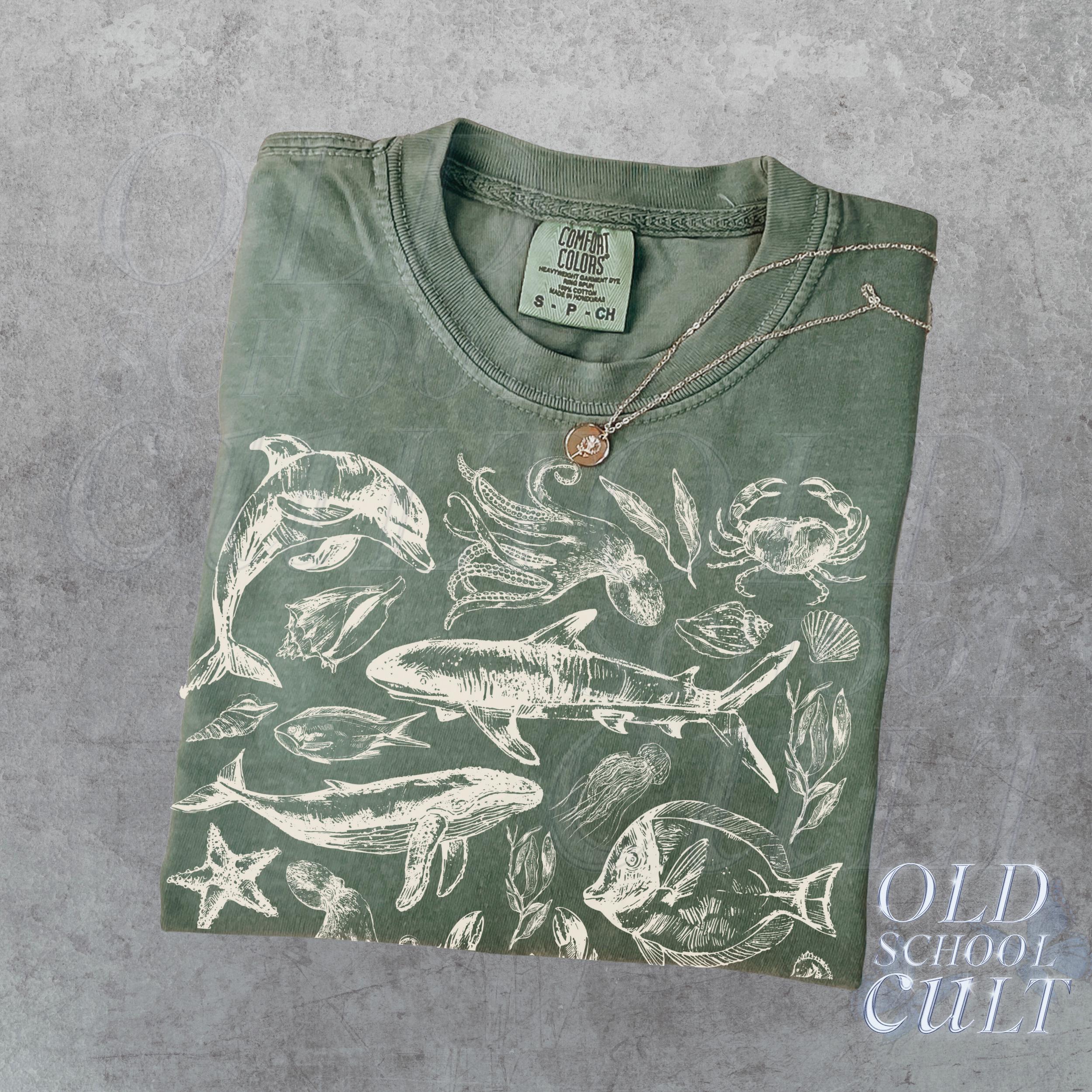 Sea Animals 90s Vintage Style Tshirt, Retro Comfort Colors® Y2k Ocean ...