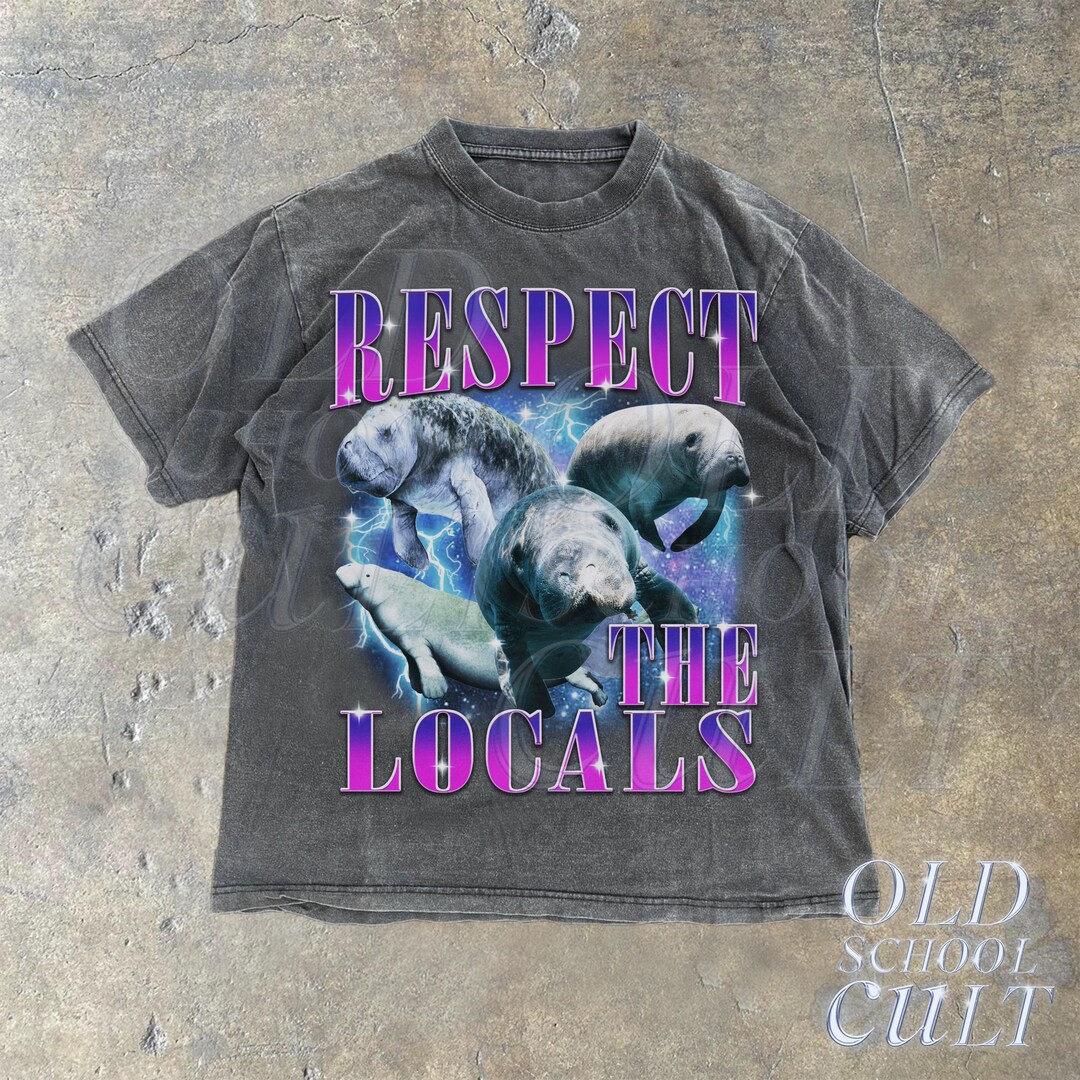 Respect the Locals Vintage 90s Manatee Tshirt, Retro Manatee Ocean ...