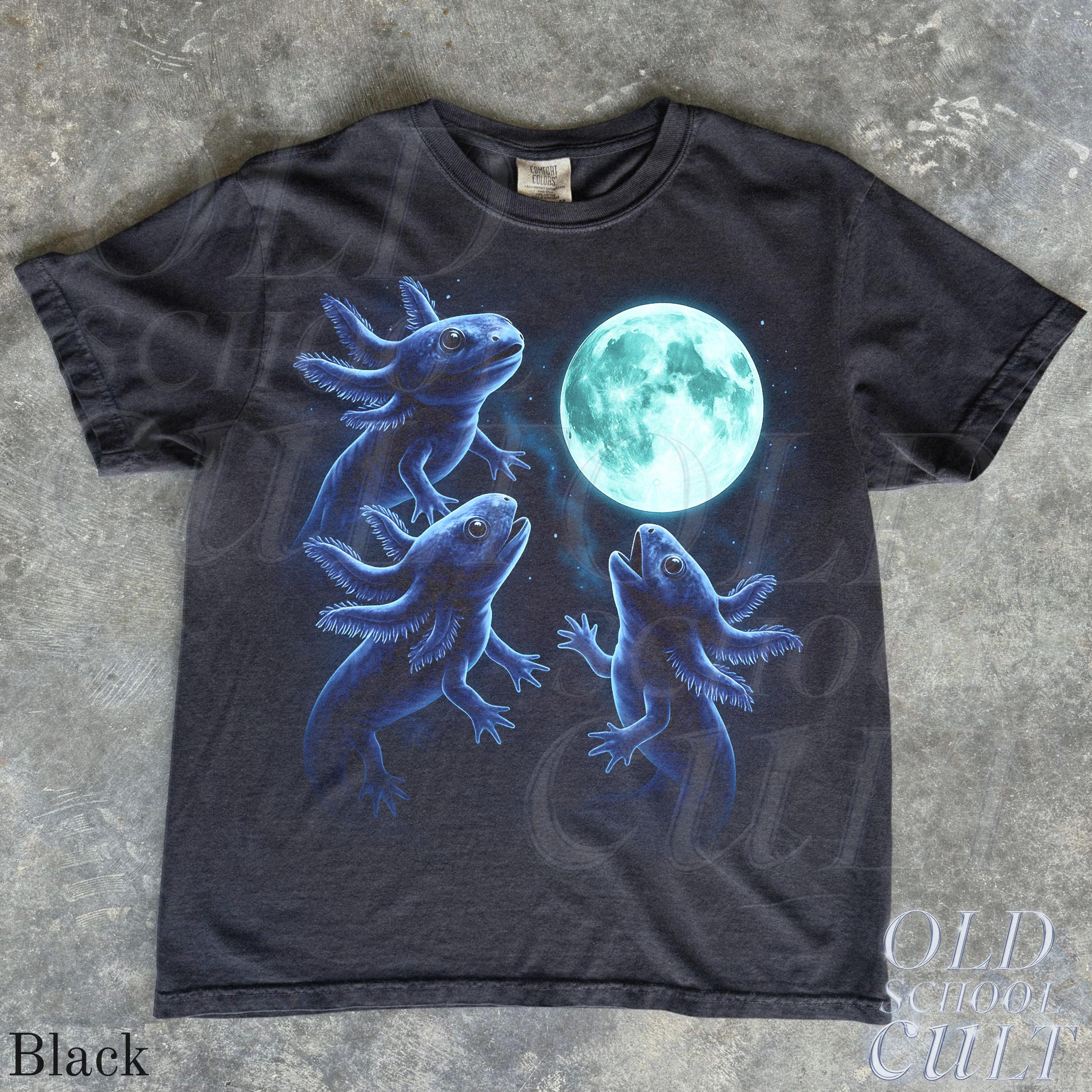 Vintage Axolotl Moon 90s Graphic T-shirt, Retro Amphibian Silly Tee ...