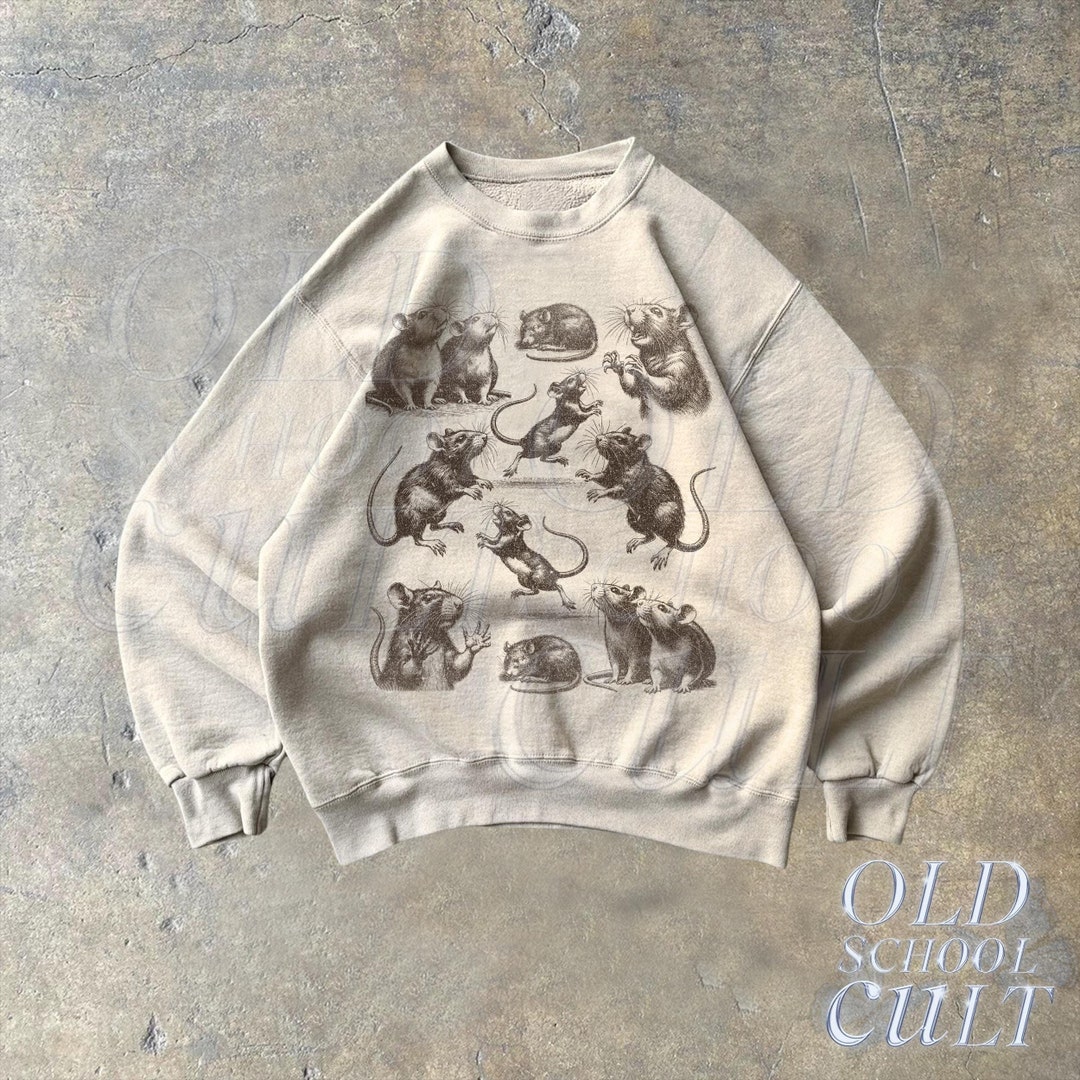 Crazy Rats Vintage 90s Sweatshirt, Retro Medieval Rat Tshirt, Gothic ...