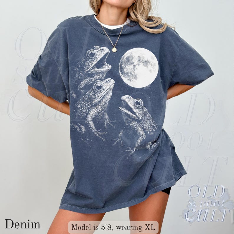 Frogs Howling to Moon Comfort Colors® Vintage Style Tshirt, Retro Funny ...