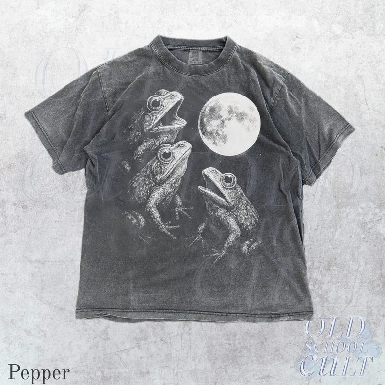 Frogs Howling to Moon Comfort Colors® Vintage Style Tshirt, Retro Funny ...