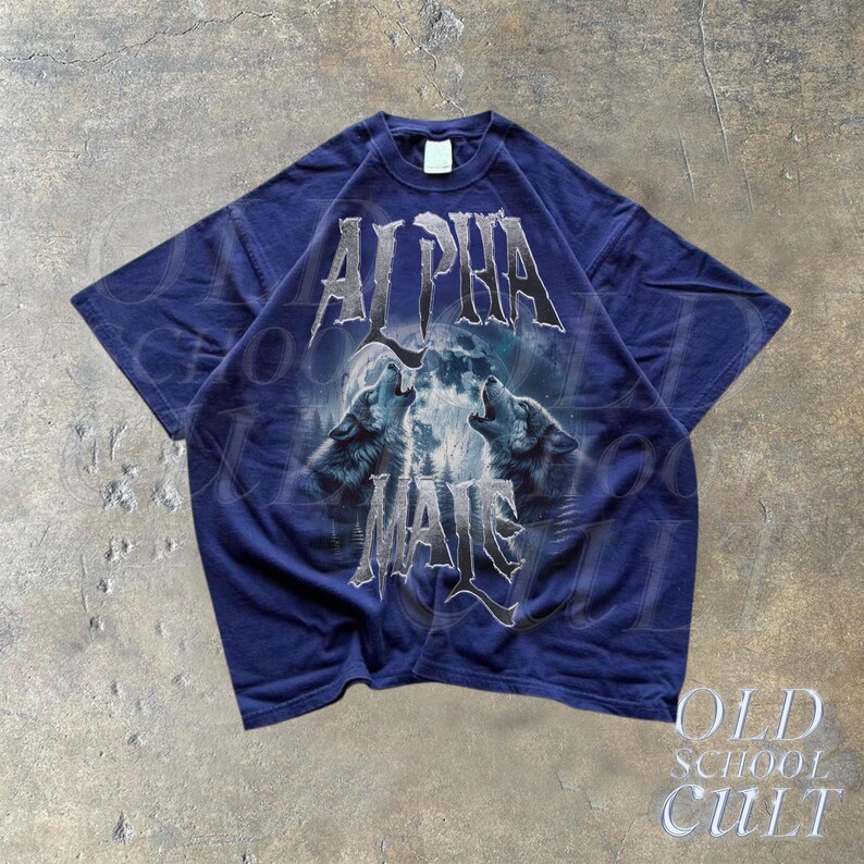 Alpha Male Wolf Howling Vintage Graphic Shirt, Retro Wolves 90s Style ...