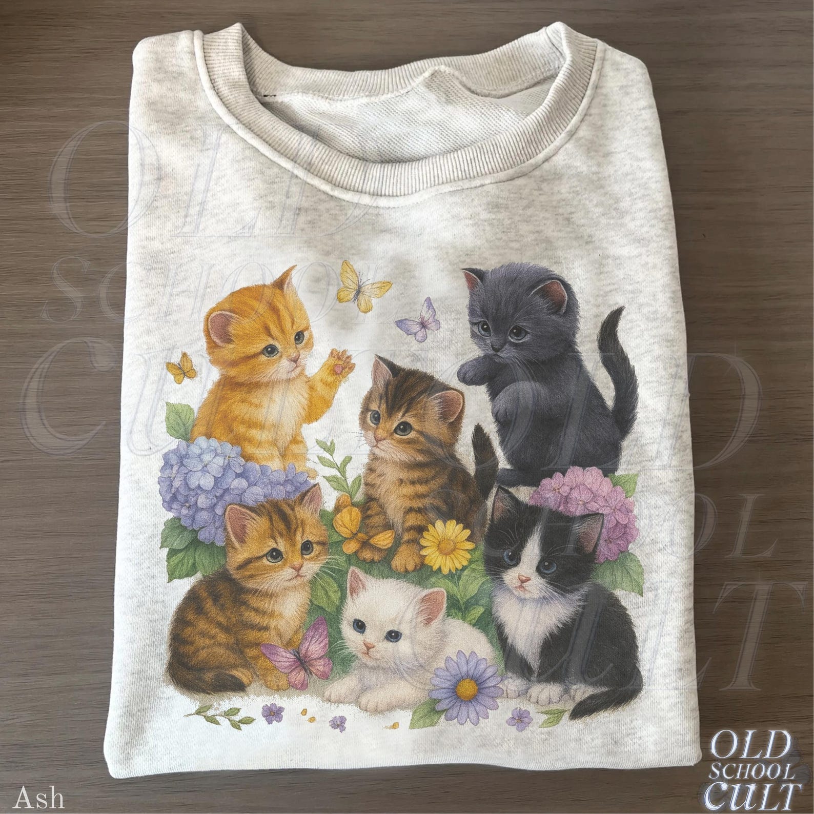 Retro Kitten Sweatshirt , 90s Vintage Cute Cats Pullover, Boho Unisex ...