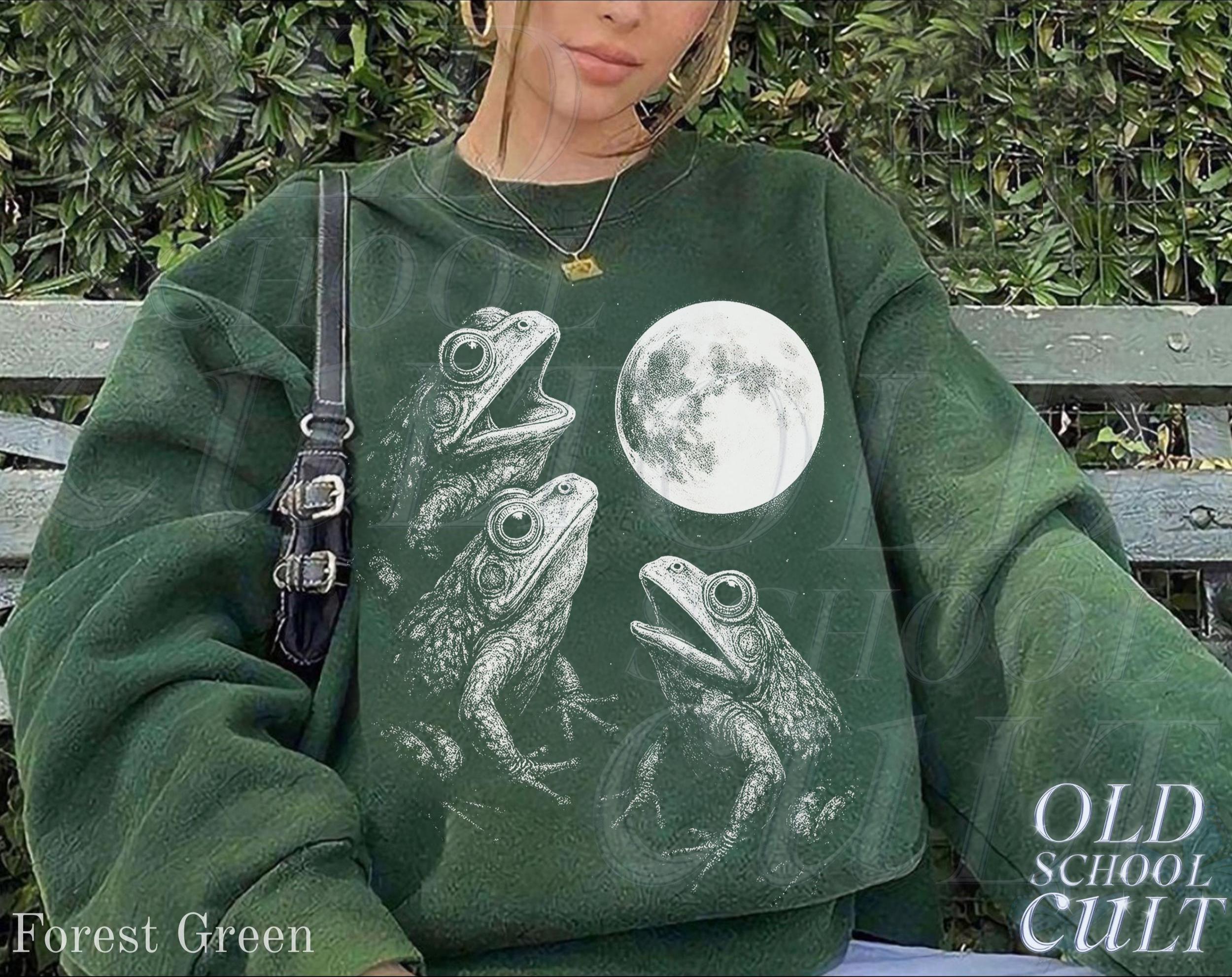 Frogs Howling to Moon Comfort Colors® Vintage Style Tshirt, Retro Funny ...