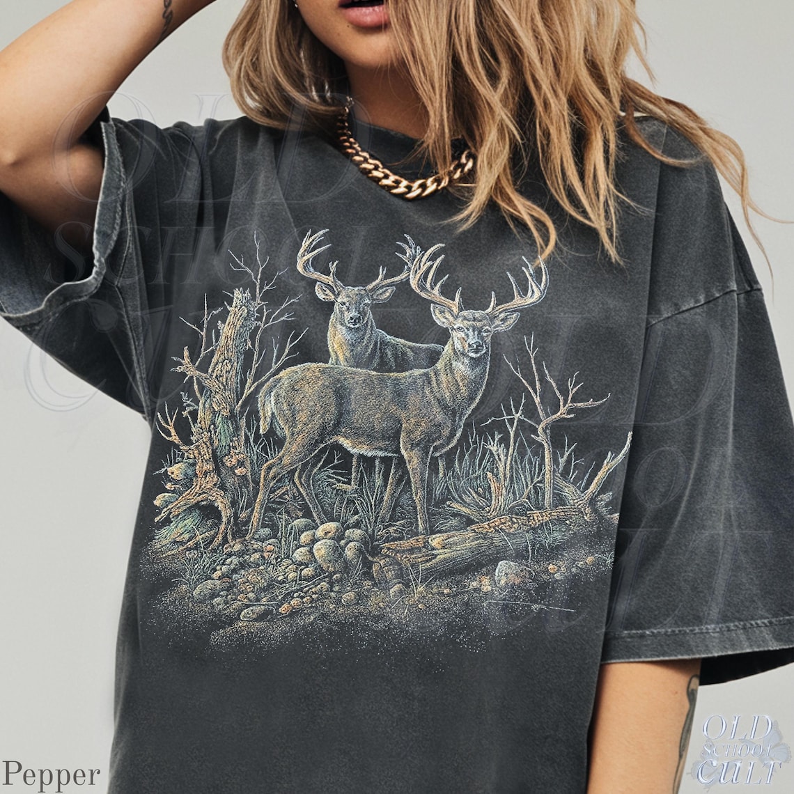 Vintage Buck Deer Graphic T-shirt, Wildlife Hunting Outdoors Tee ...